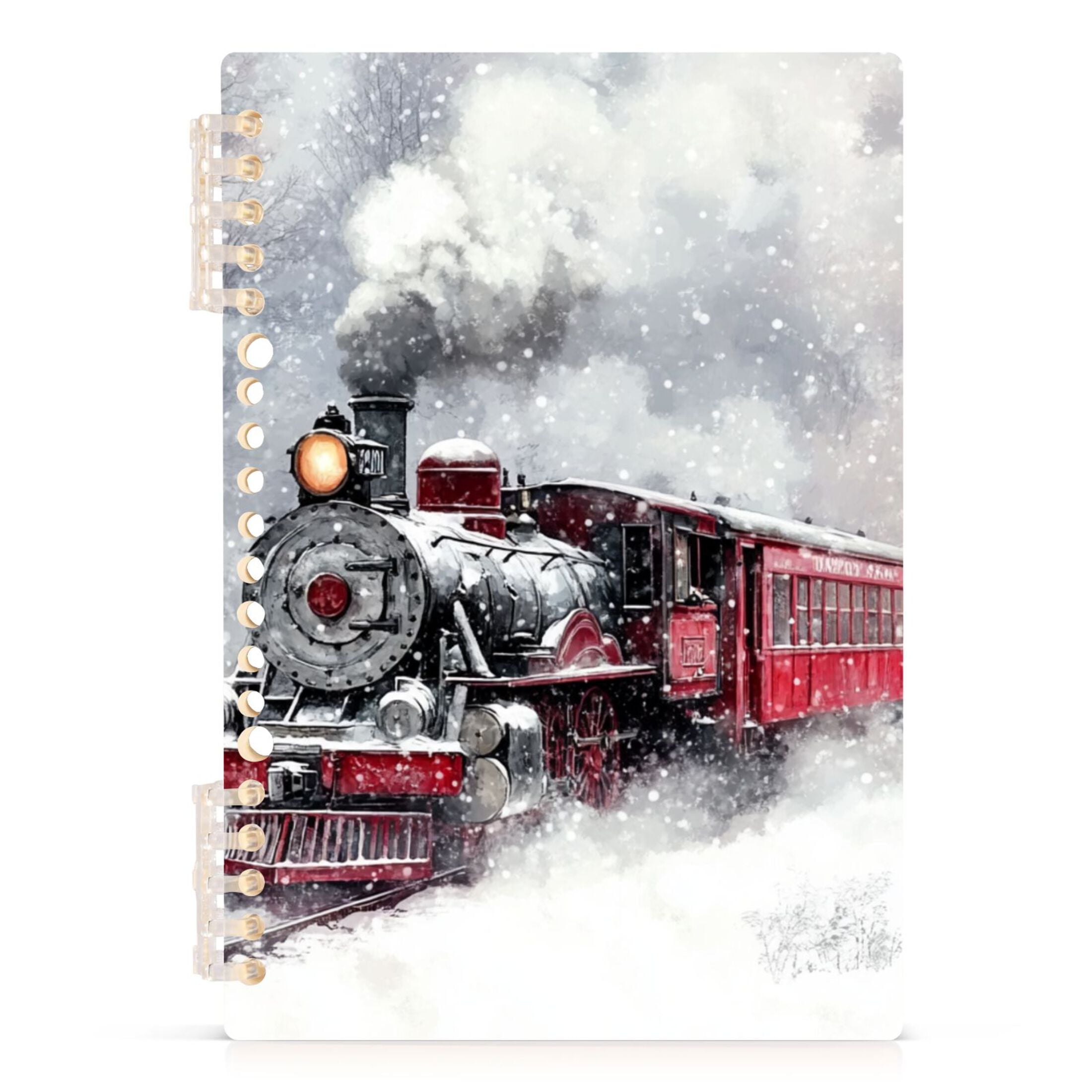 Ckdifva Train Snow A5 Ring Binder Notebook Journey Note Diary College ...