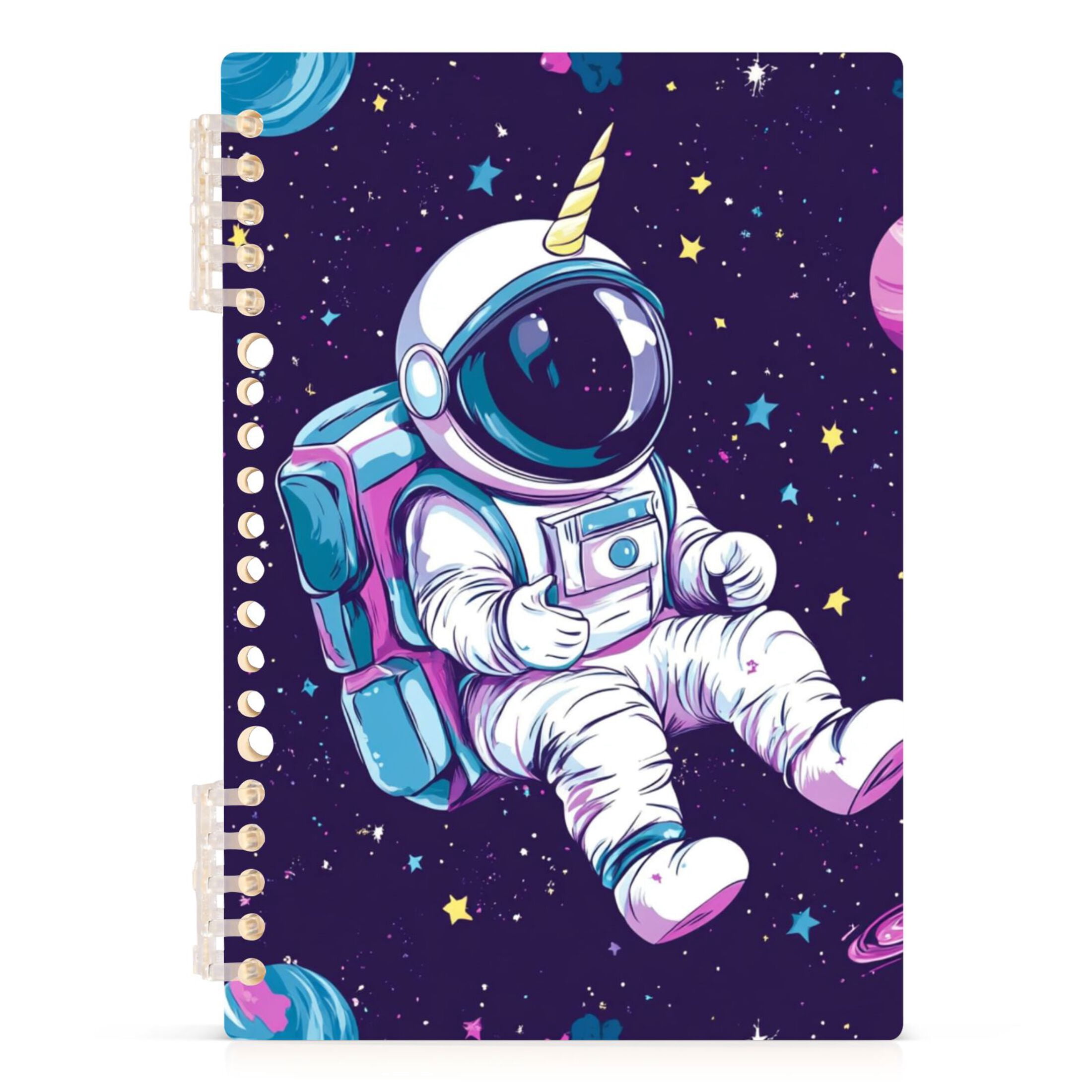 Ckdifva Unicorn Planet Astronaut A5 Ring Binder Notebook Journey Note ...
