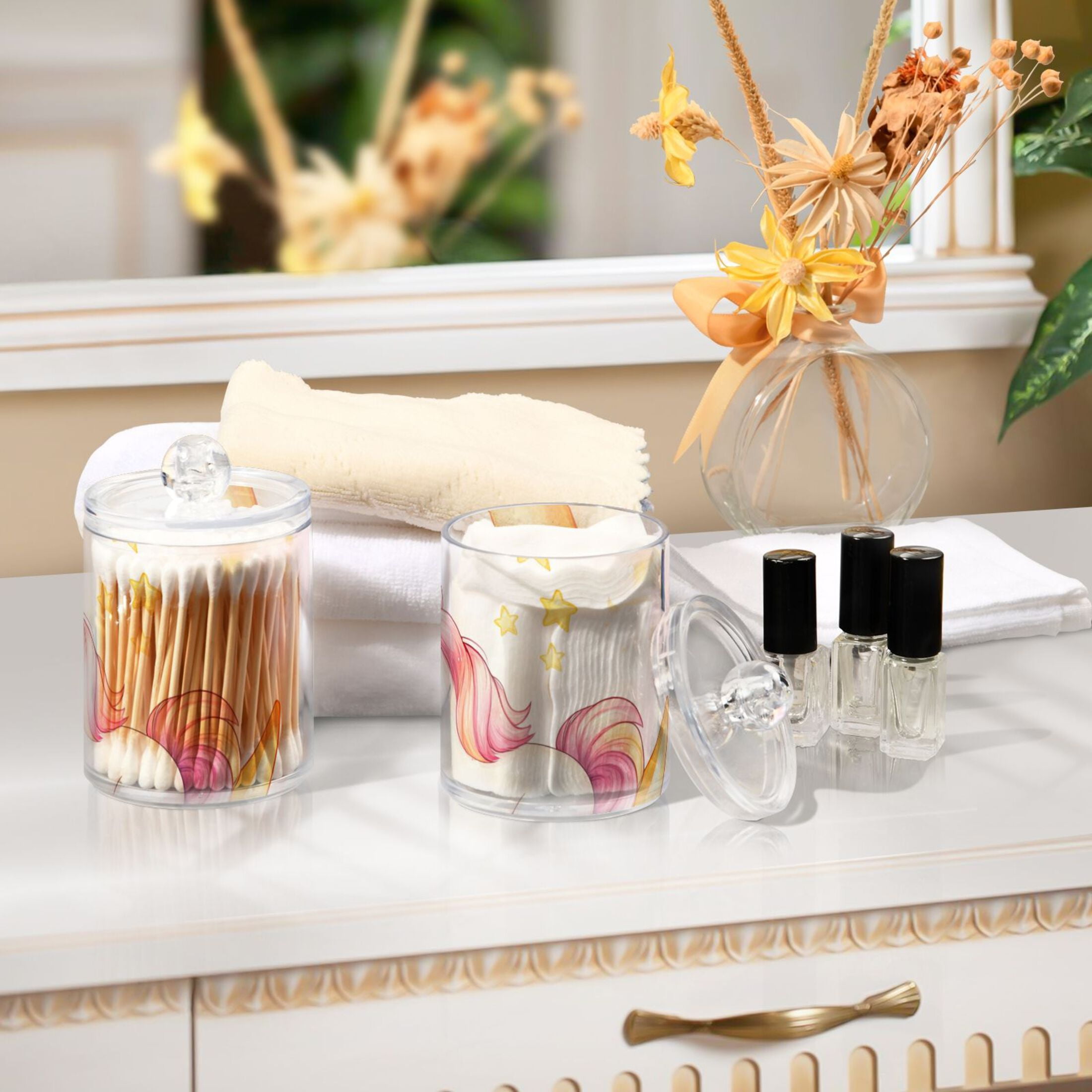 Ckdifva Unicorn Sleep Moon Storage Jar with Lid Acrylic Organization ...