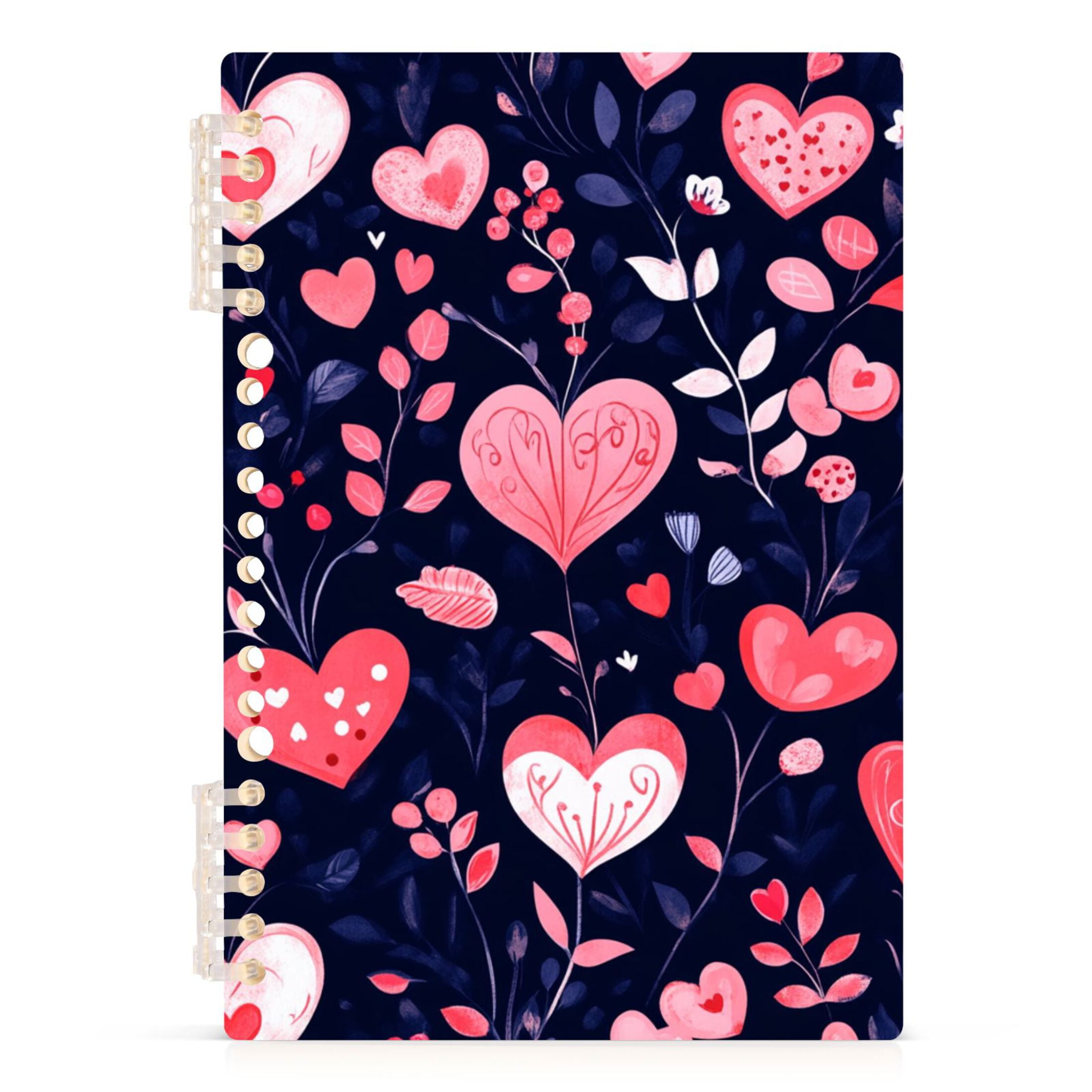 Ckdifva Valentines Day Hearts and Leaves A5 Ring Binder Notebook ...