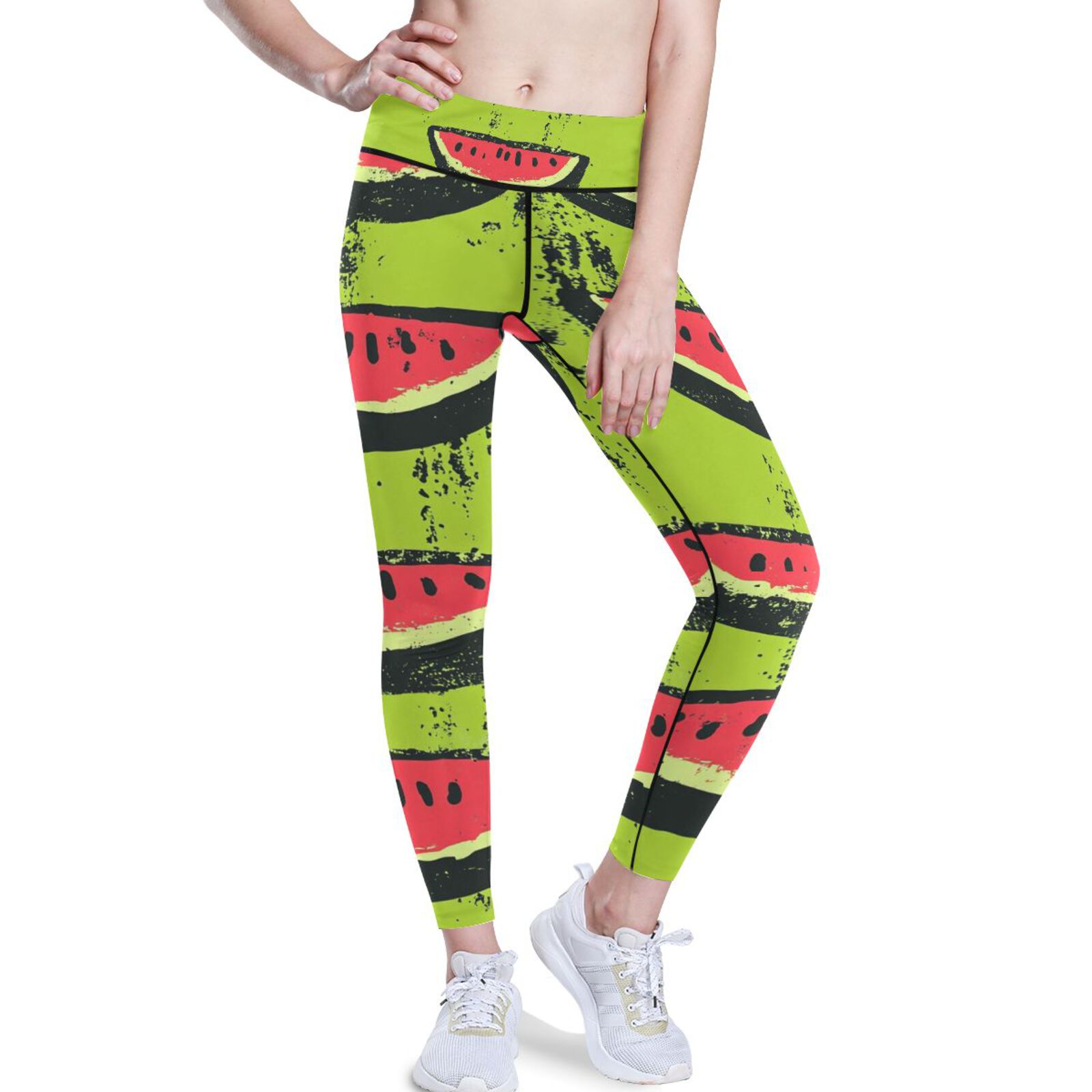 Ckdifva Watermelons in Green Yoga Pants with Pockets for Women Workout ...