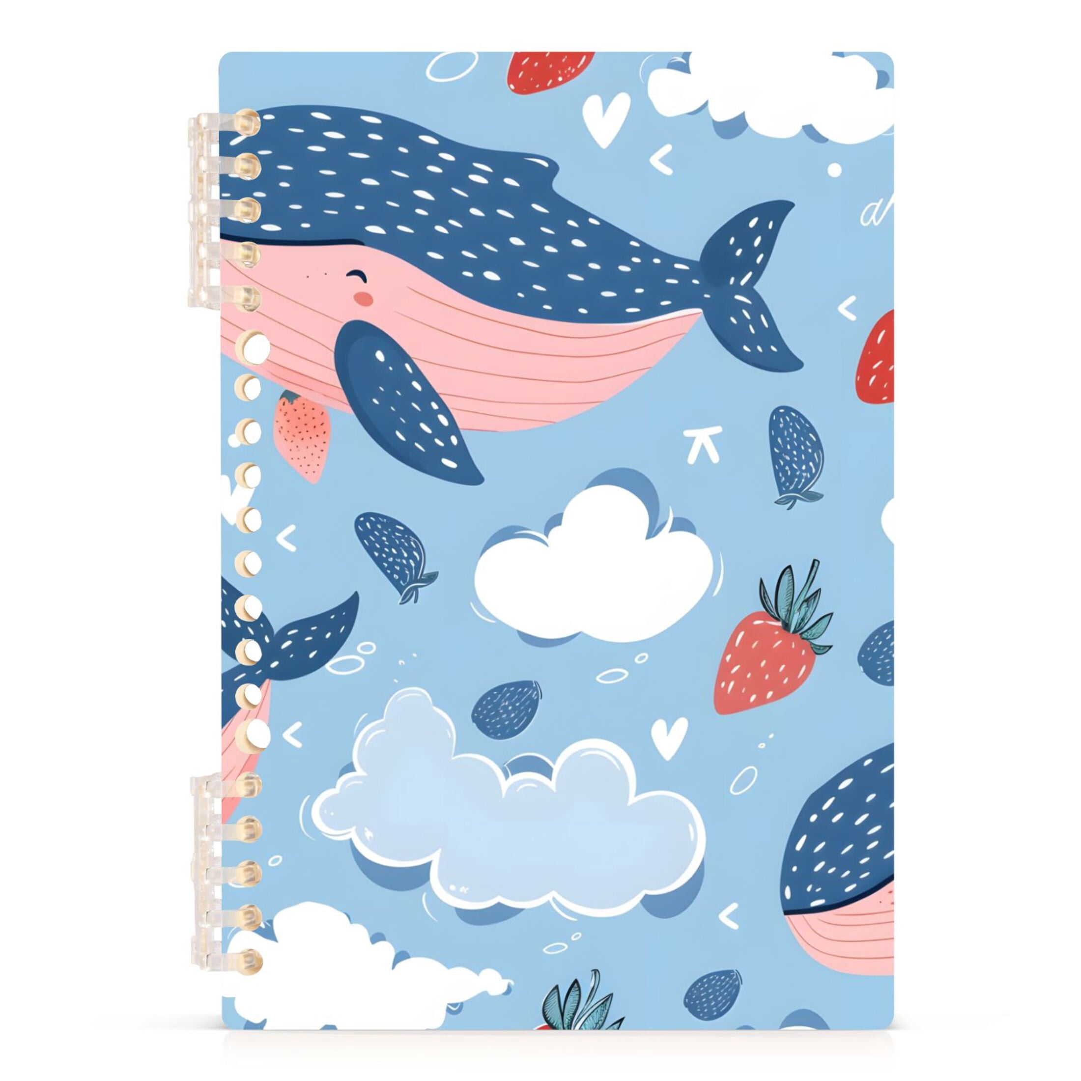 Ckdifva Whale Strawberry Clouds A5 Ring Binder Notebook Journey Note ...