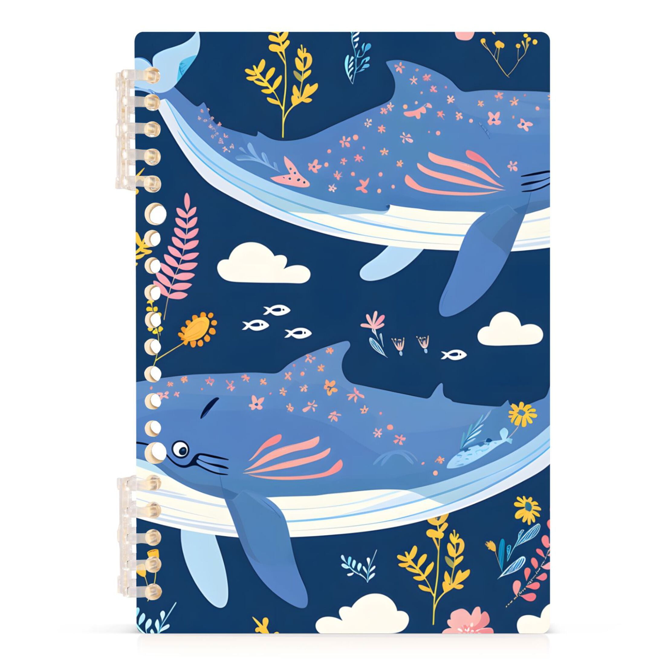 Ckdifva Whales Leaves A5 Ring Binder Notebook Journey Note Diary ...