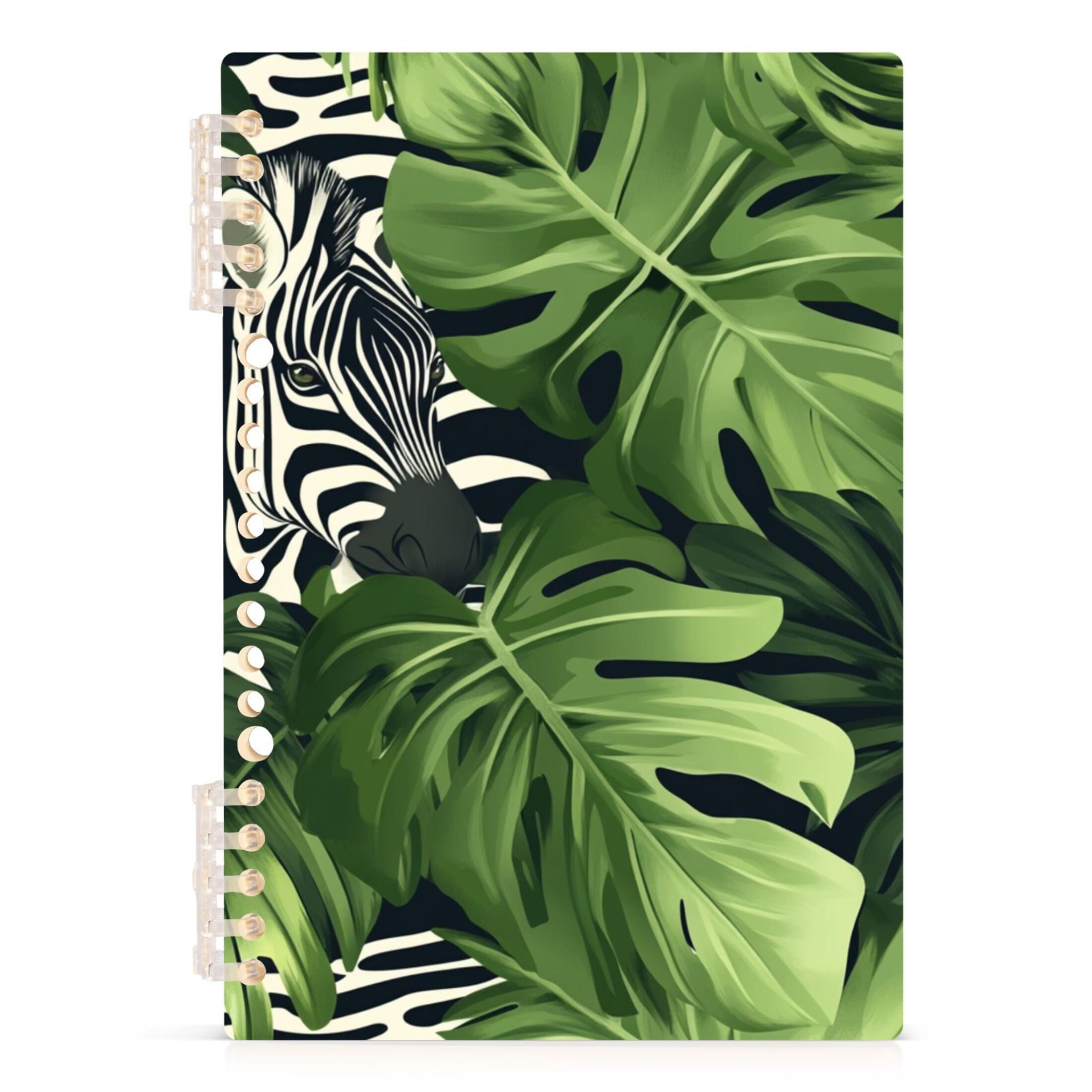 Ckdifva Zebra Behind Leaves A5 Ring Binder Notebook Journey Note Diary ...
