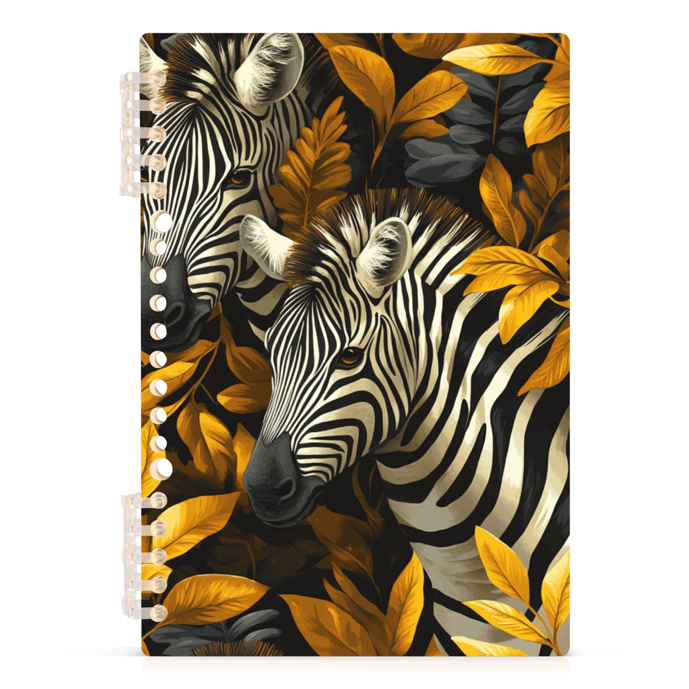 Ckdifva Zebras and Leaves A5 Ring Binder Notebook Journey Note Diary ...