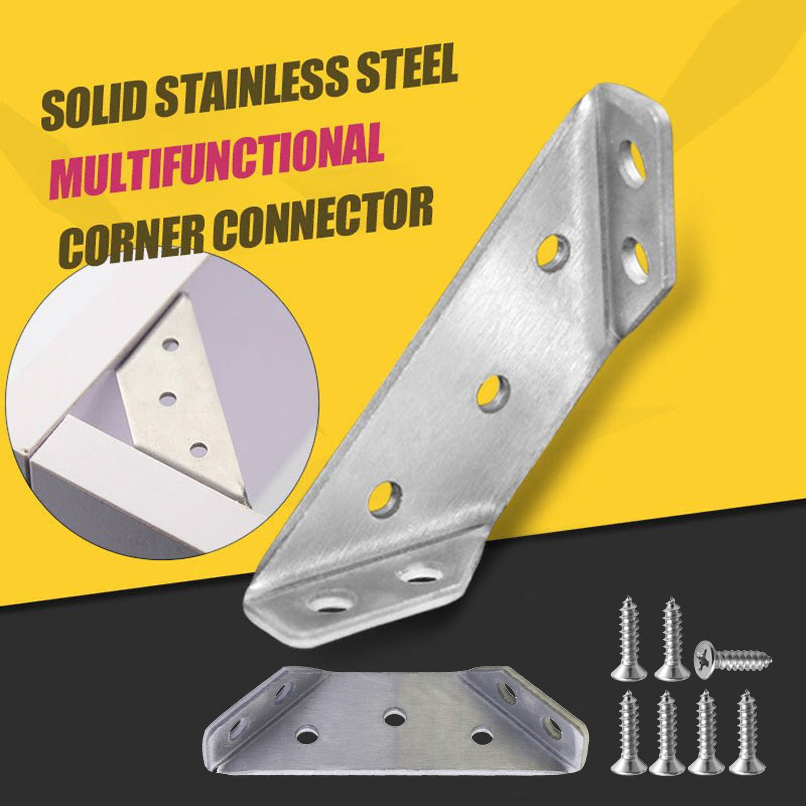 Ckraxd 10pcs Stainless Steel Corner Braces, Multifunctional Angle ...