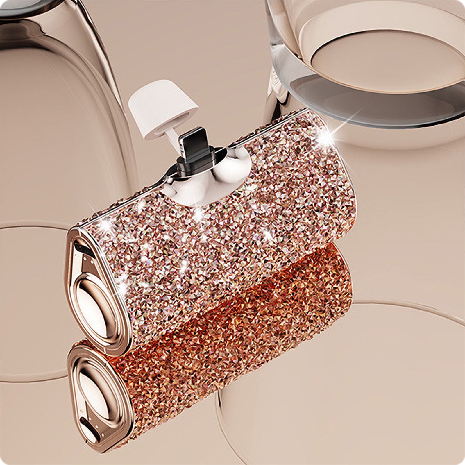 Ckraxd 5000mAh Portable Charger with Rhinestone Design - Compact, Fast ...