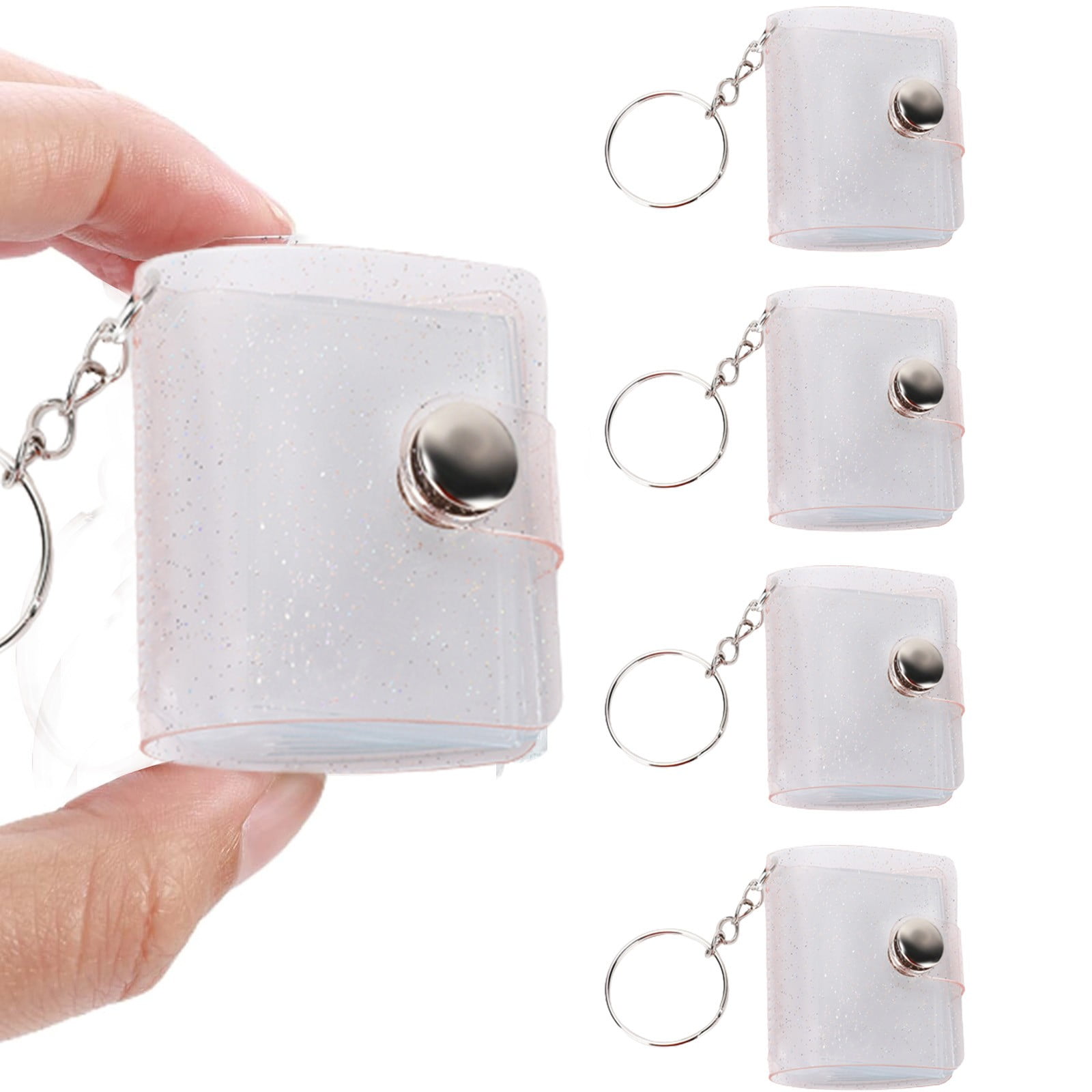 Ckraxd 5Pcs 1 Inch Mini Photo Album, 1 Inch Photo Storage with Keychain ...
