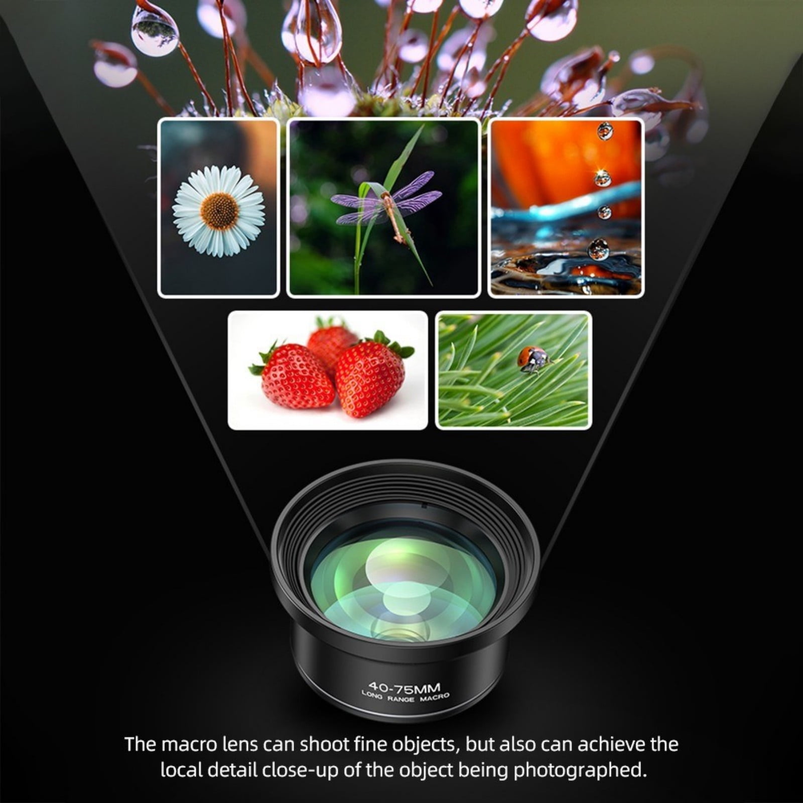 Ckraxd 75mm Macro Lens for Mobile Phones Insect and Jewelry Photography ...