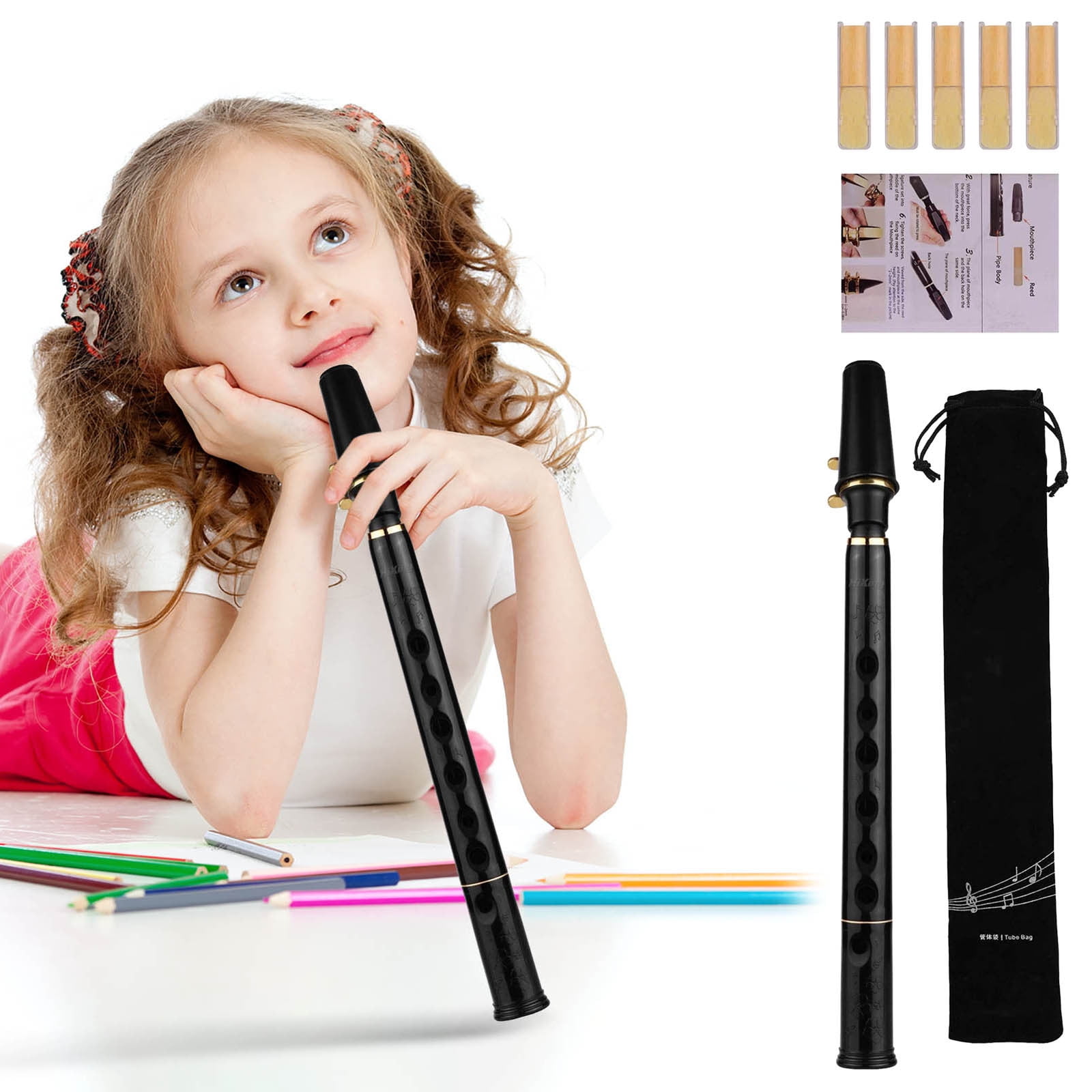 Ckraxd 8 Holes Easy Saxophone Beginner Instrument, Lightweight ABS ...