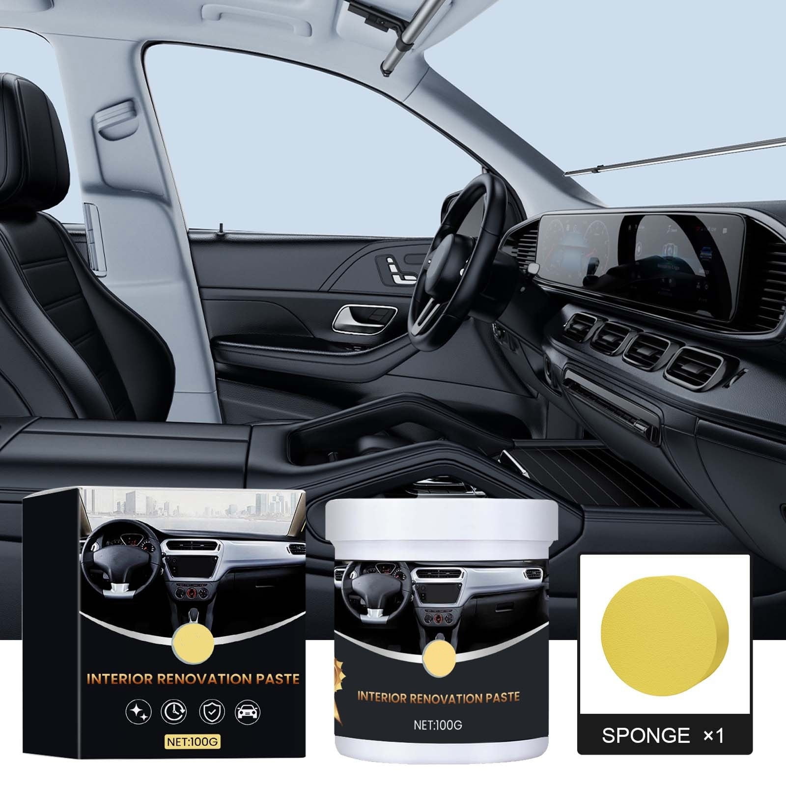 Ckraxd Car Interior Refurbishment Coating Polishing Paste 100g + Sponge ...