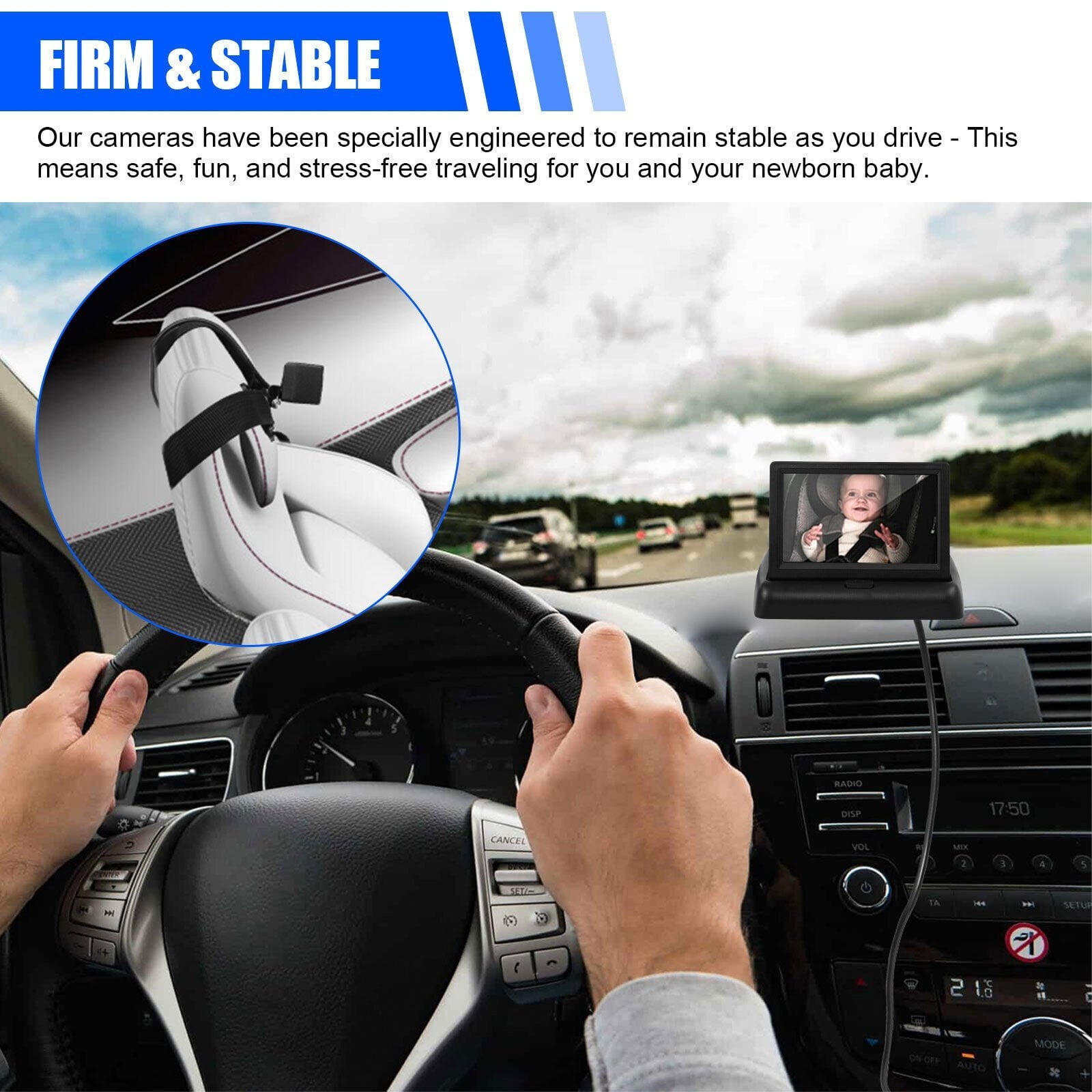 Ckraxd Car Seat Rear View Monitor Camera 4.3in HD Display Night Vision ...