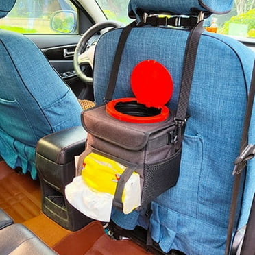 EPAuto Waterproof Car Trash Can with Lid and Storage Pockets ...