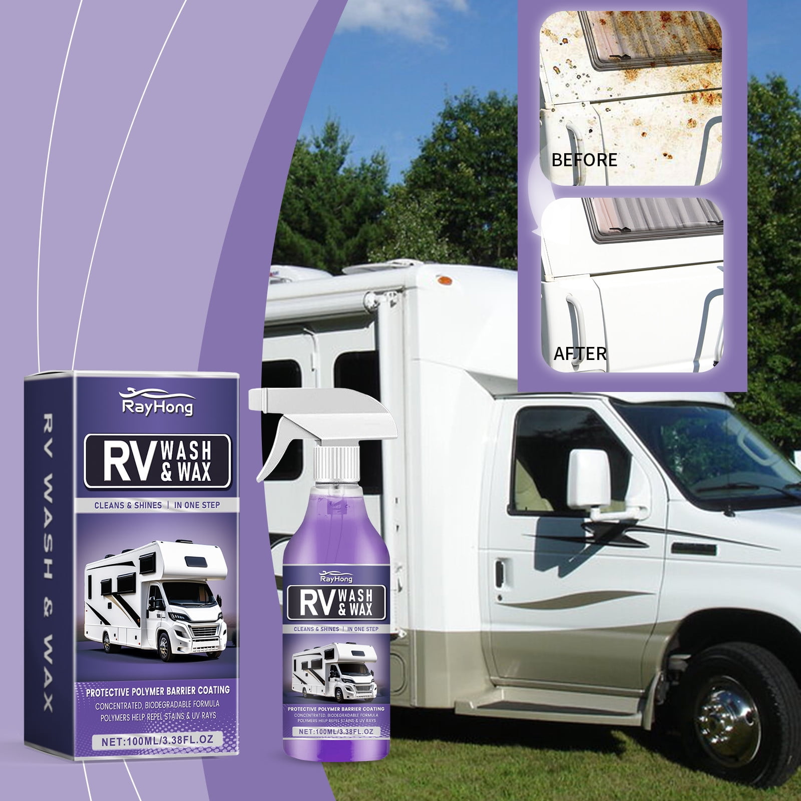 Ckraxd Caravan Cleaning Wax Concentrated Cleaner 100ml Violet ...