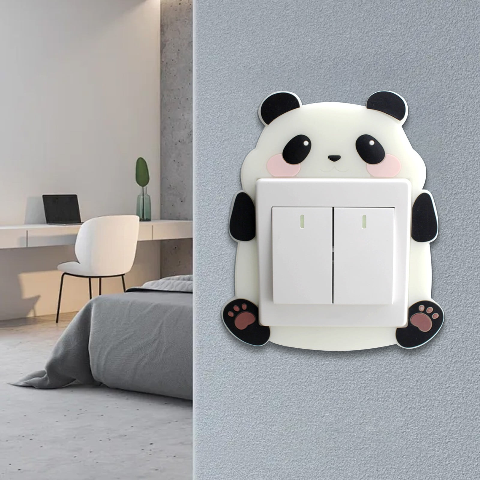 Ckraxd Cartoon Soft Glue Glow-in-the-Dark Switch Cover, Bedroom Socket Decorative Wall Switch ...