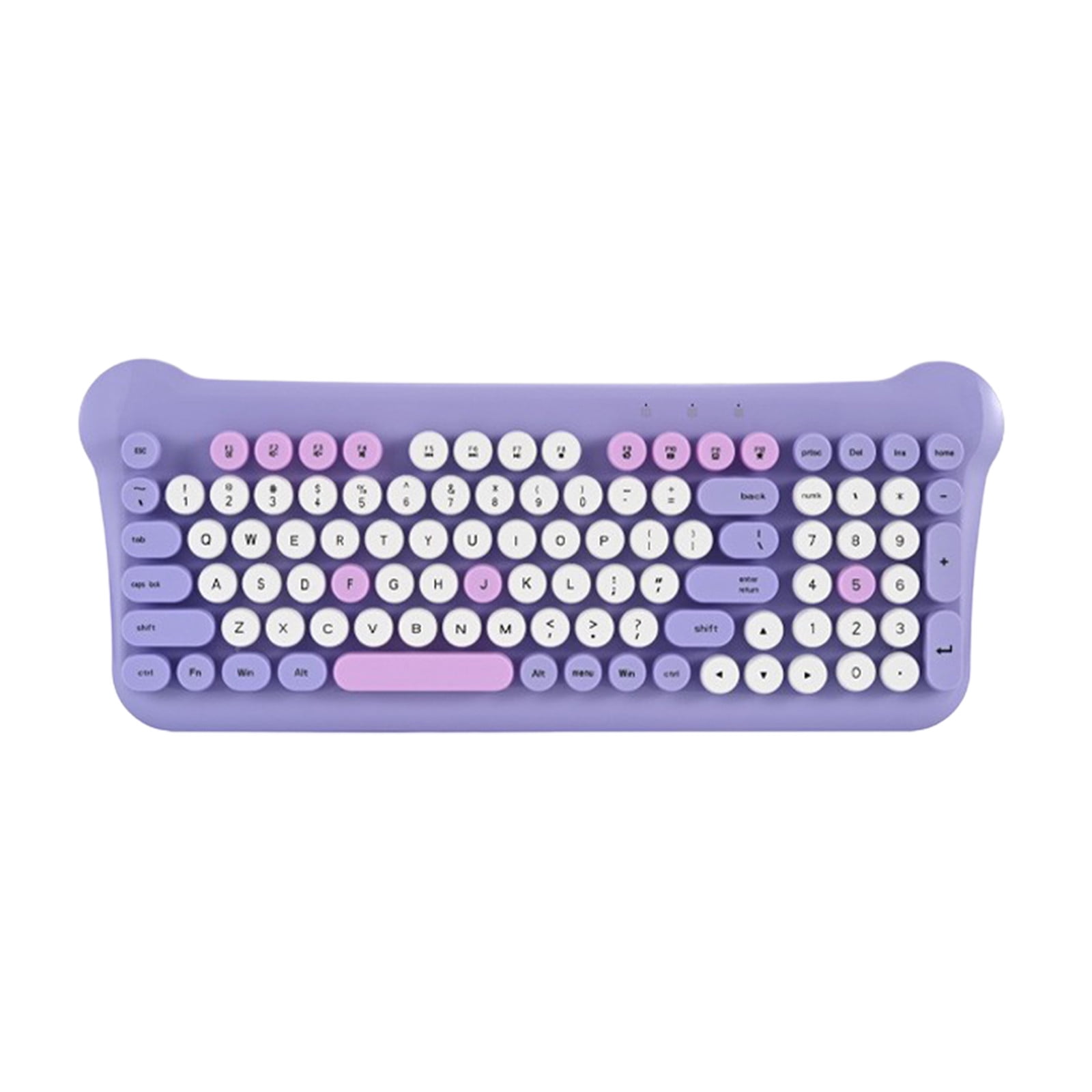 Ckraxd Colorful Retro Round Cap Wireless Keyboard & Mouse Set for PCs ...