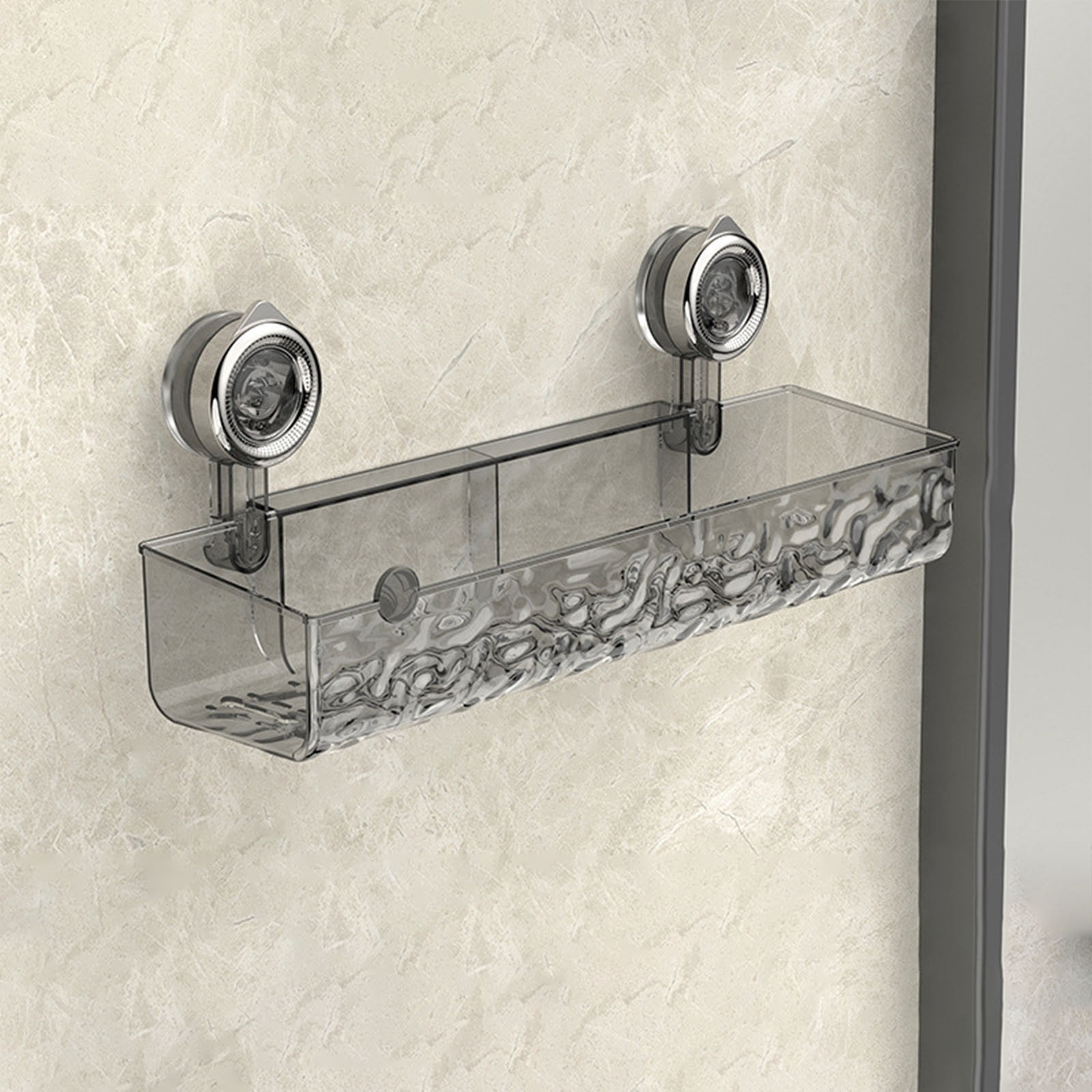 Ckraxd Corrugated Suction Cup Shelf No-Drill Bathroom Organizer Acrylic ...