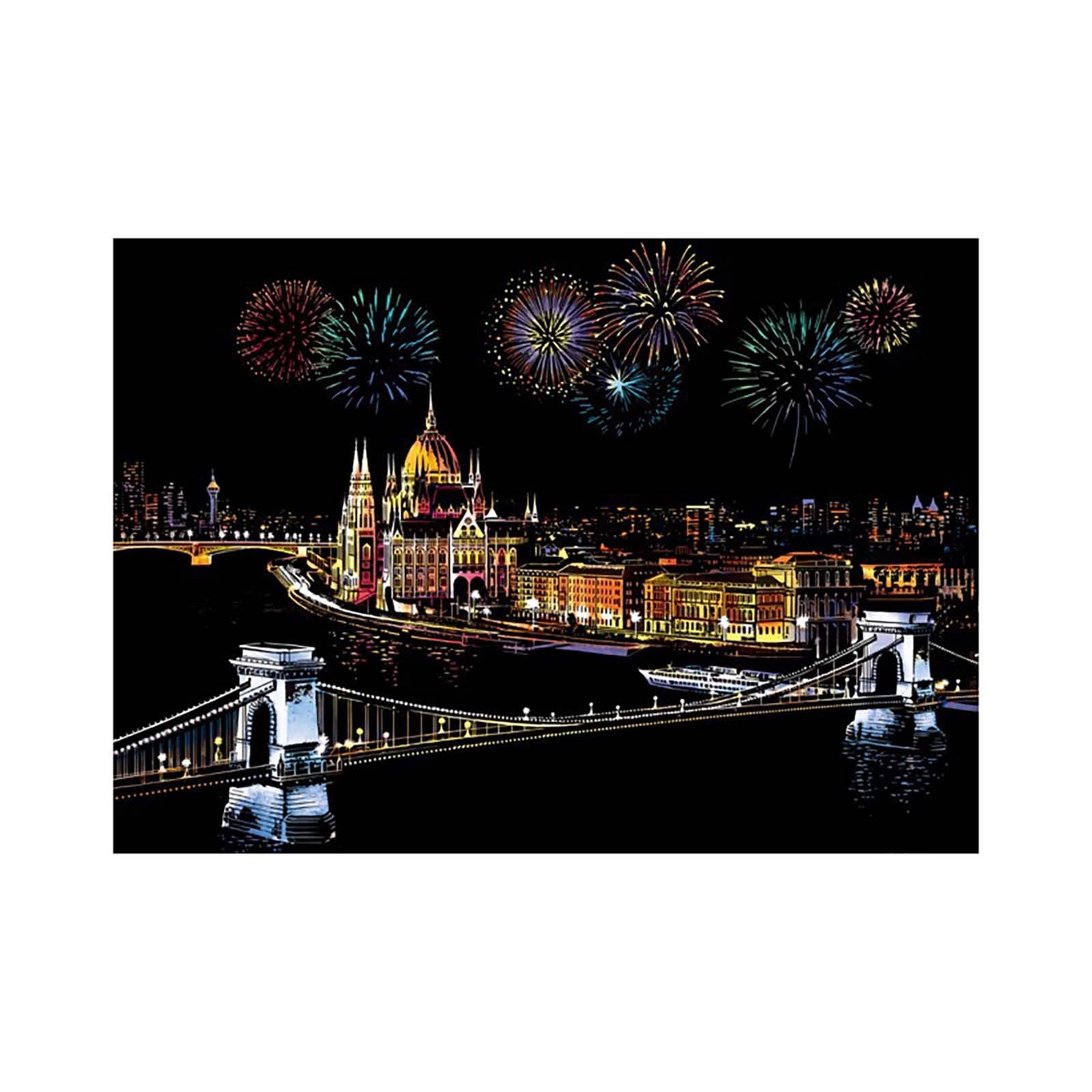 Ckraxd DIY Scratch Art Set for Creating Adult City Night Scenery ...