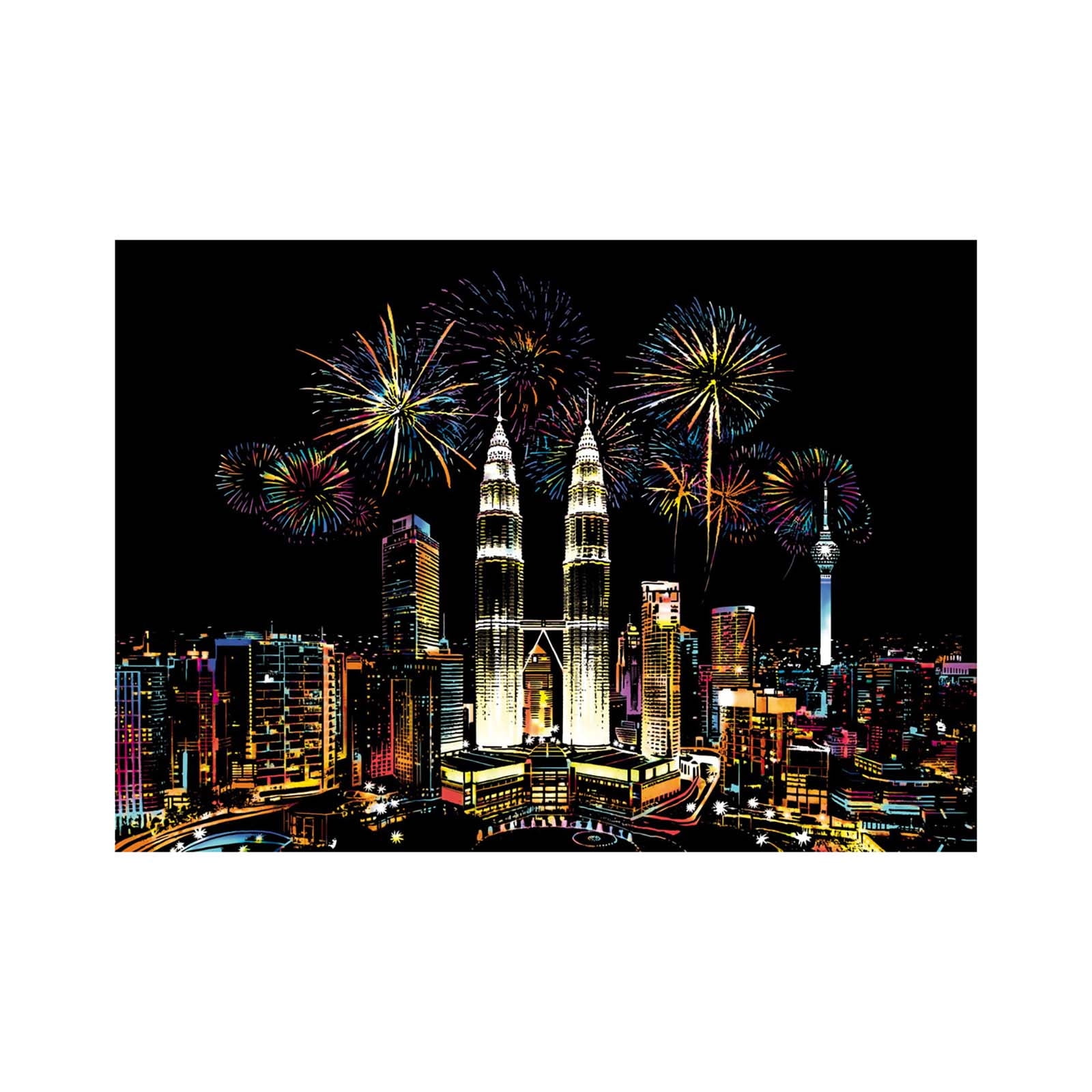 Ckraxd DIY Scratch Art Set for Creating Adult City Night Scenery ...