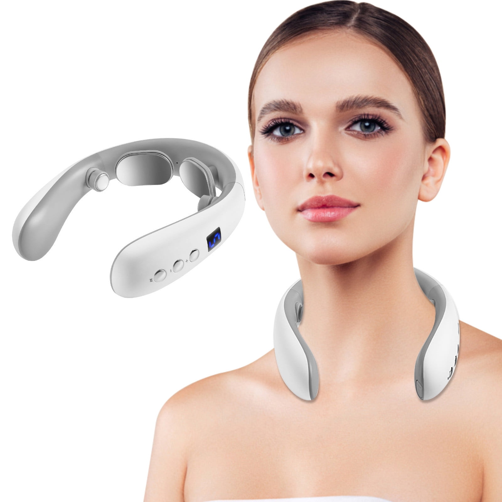 Ckraxd Ergonomic Neck Massager with Heat Therapy, Multi-Mode USB ...