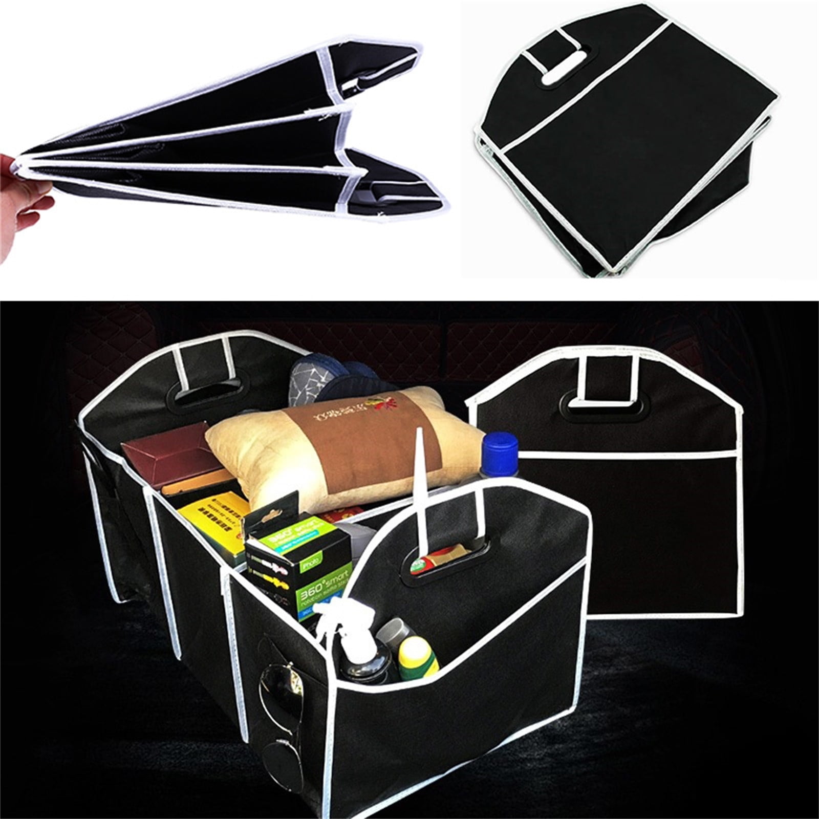 Ckraxd Folding Clothes Storage Bag | Portable Car Storage Box | 4 ...
