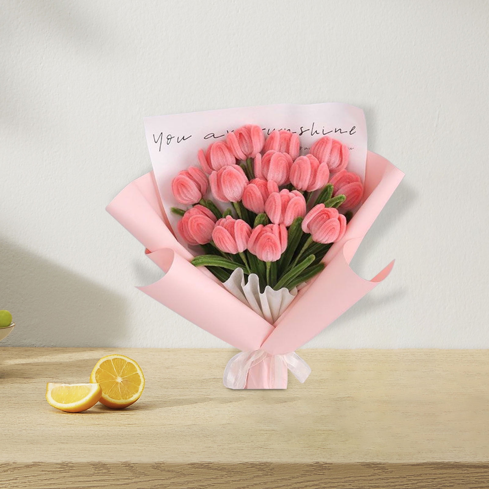 Ckraxd Handmade DIY Twisted Stick Flower Bouquet Kit, Realistic Tulips ...