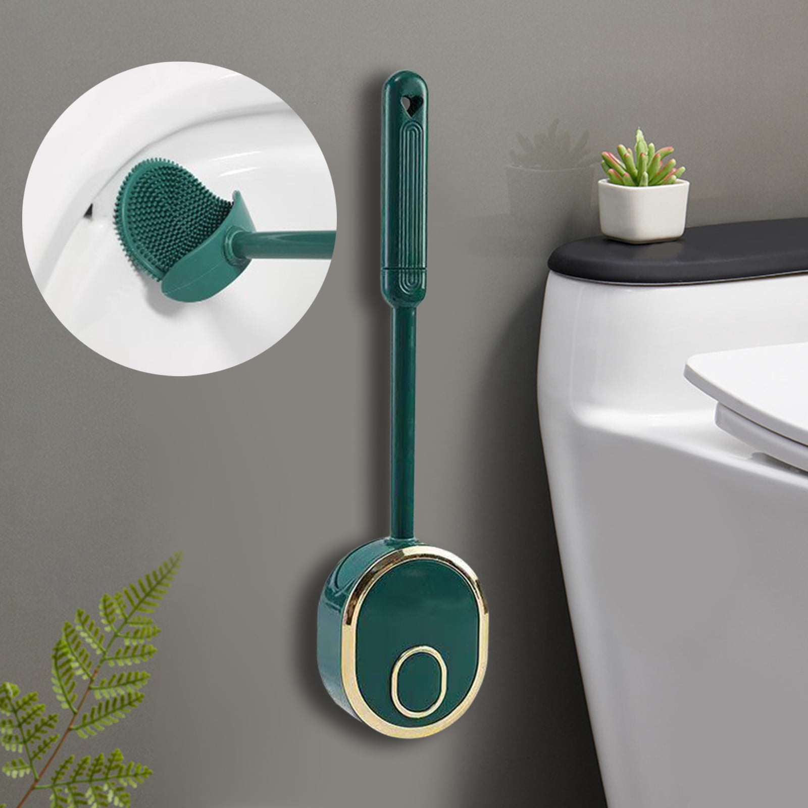 Ckraxd Hangable No Dead Corner Toilet Brush Set - Long Handle, Draining ...