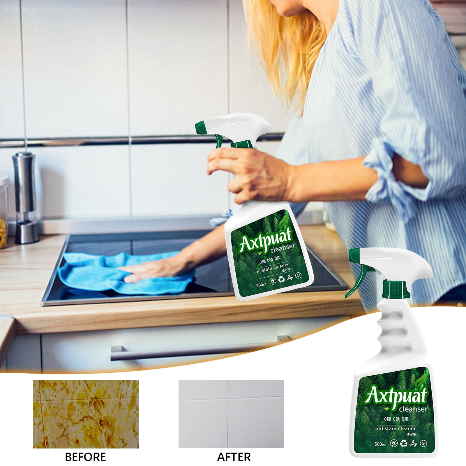 Ckraxd Heavy Oil Stain Cleaner, Household Range Hood Cleaning Agent ...