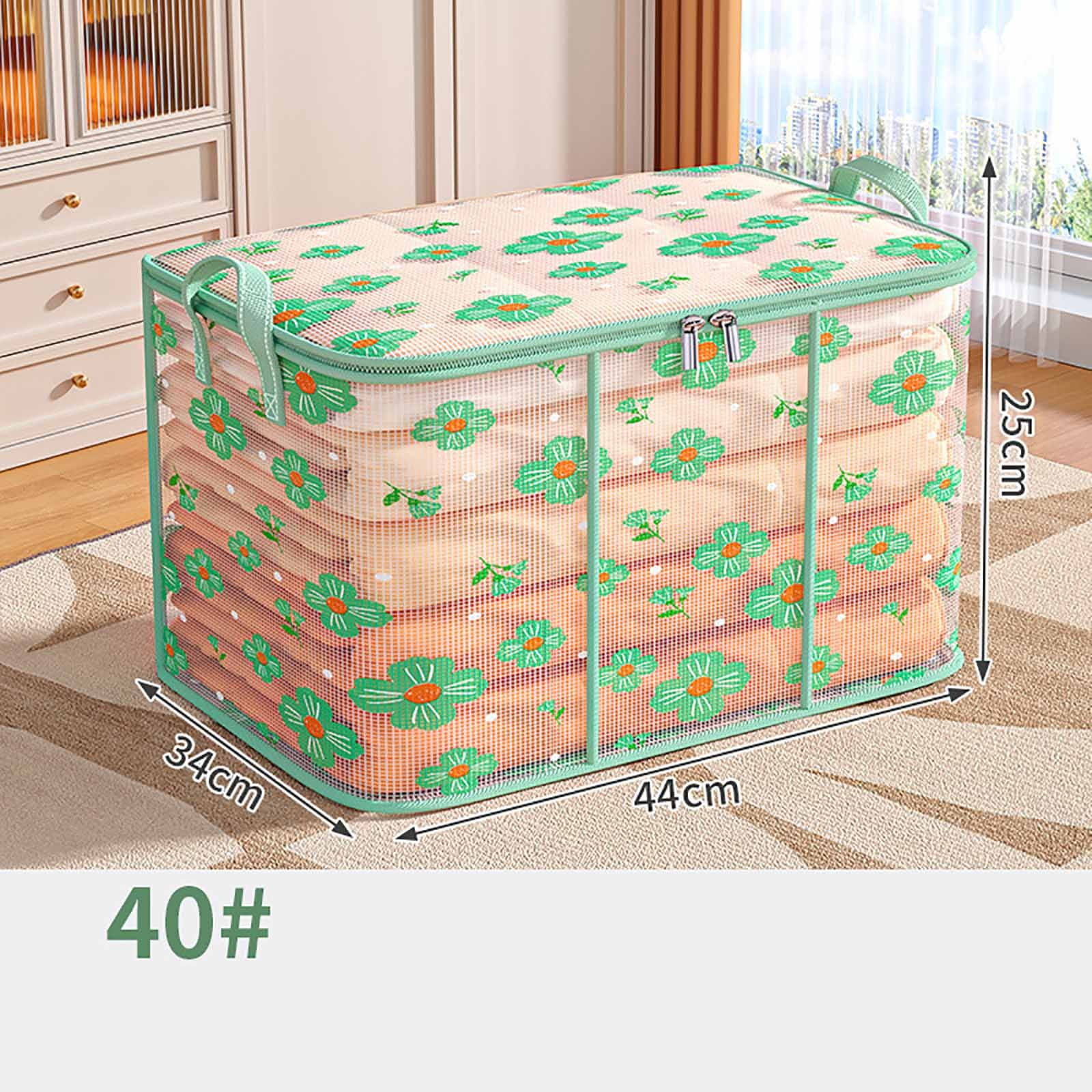 Ckraxd Large Capacity Clothing Storage Box with Handles, Transparent ...