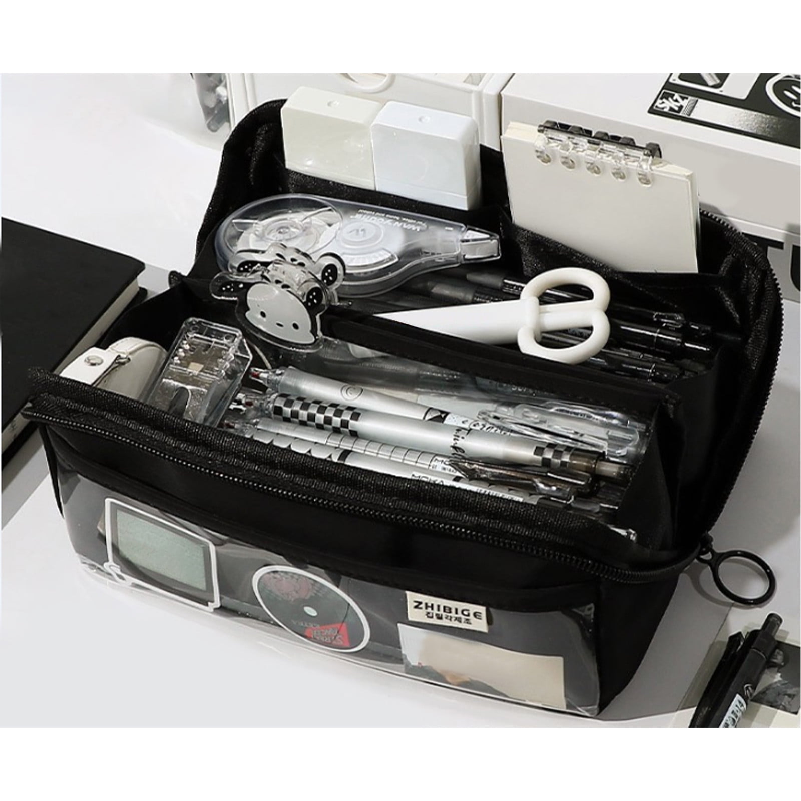 Ckraxd Large Capacity Pencil Case Storage Box for Pens and Pencils ...