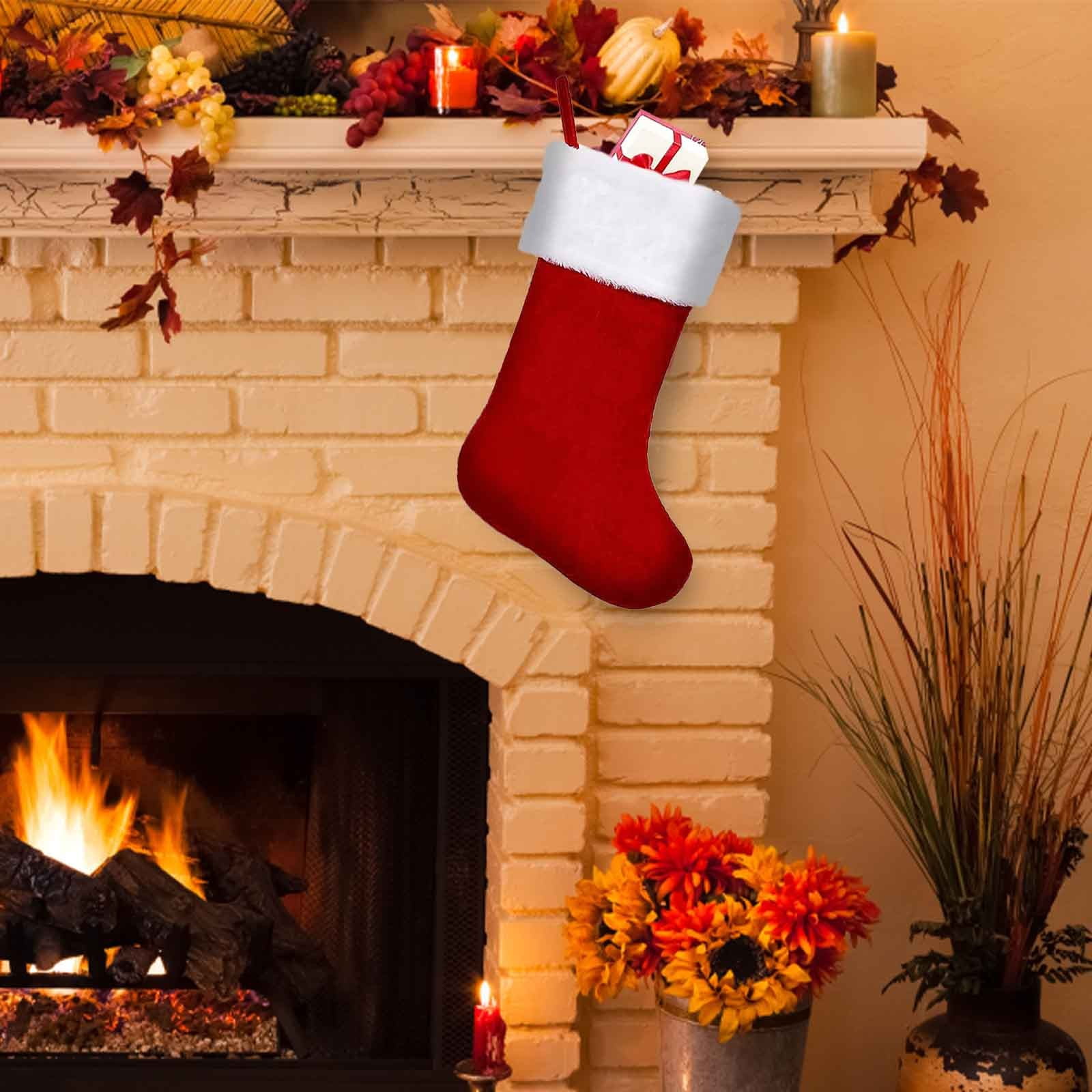 Ckraxd Large Christmas Stocking Knitted Holiday Decoration Medium ...