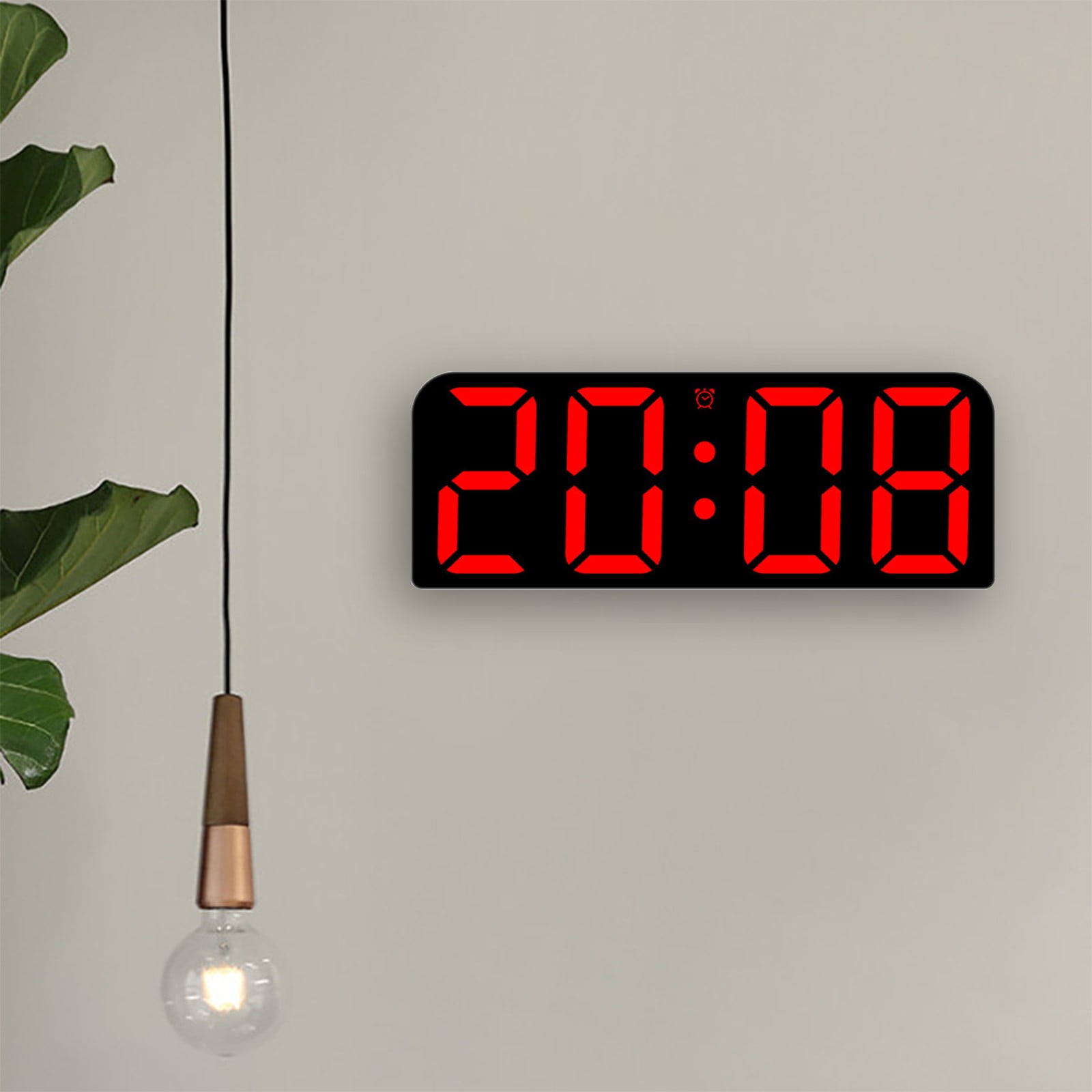 Ckraxd Large Digital Wall Clock Temperature and Humidity Display Night ...