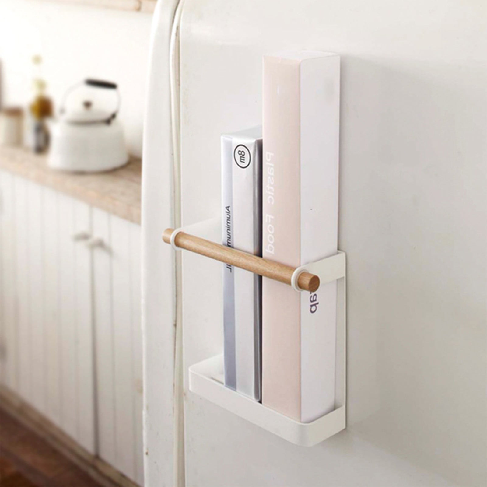 Ckraxd Magnetic Cling Film Rack | Kitchen Storage Shelf | No Drill ...