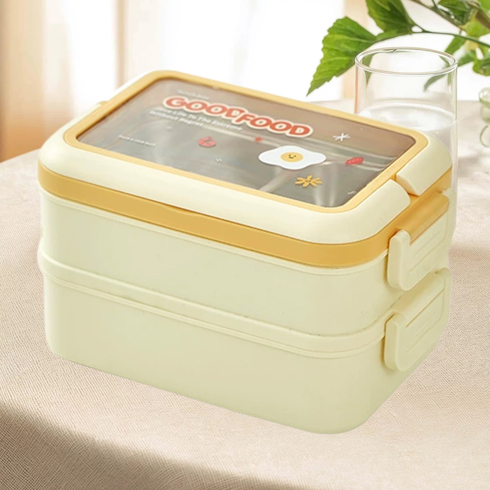 Ckraxd Microwave Lunch Box Sealed Bento Box with Chopsticks and Dip ...