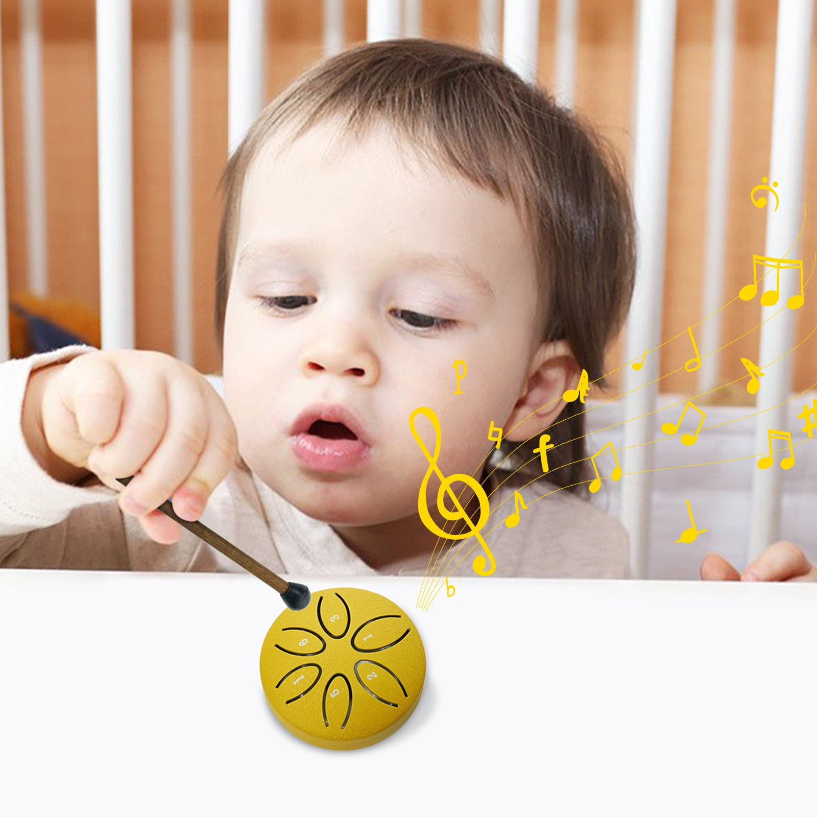 Ckraxd Mini Steel Tongue Drum 3 Inch 6 Tone, Pocket Size Handpan Drum ...