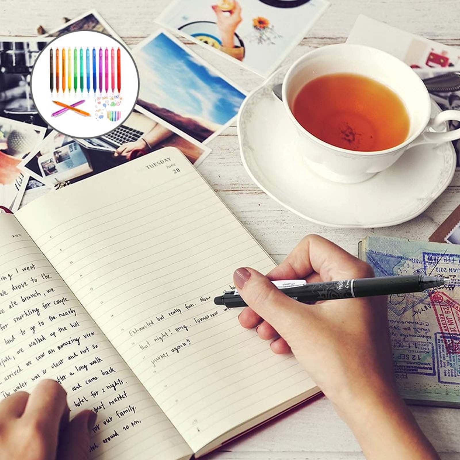 Ckraxd Multi-color Erasable Pens Set 12pcs Retractable 0.7mm Fine Point ...