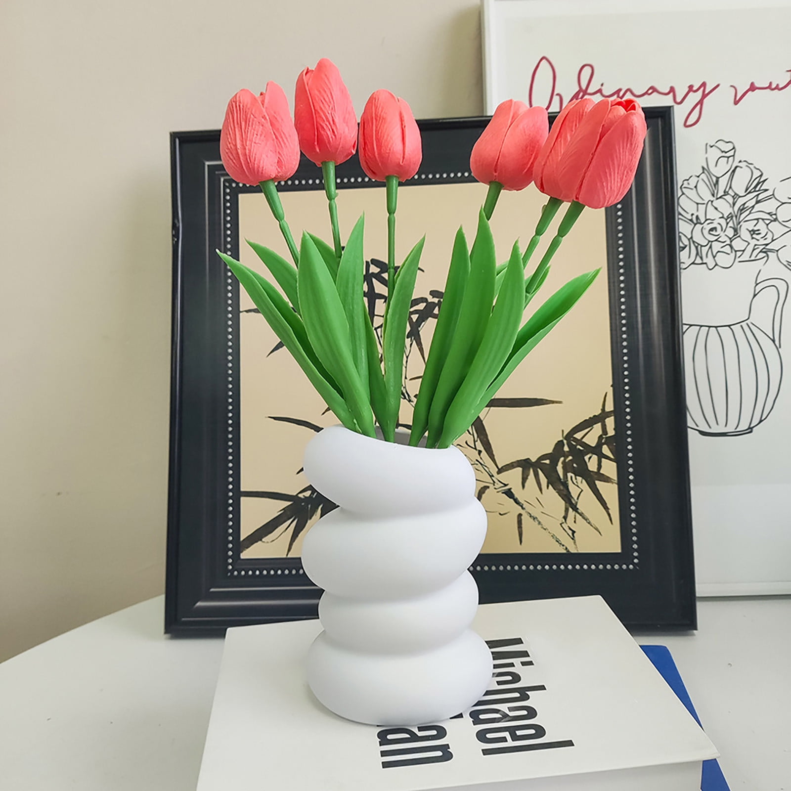 Ckraxd Plastic Flower Vase Decorative Modern Home Decor Large Size for ...