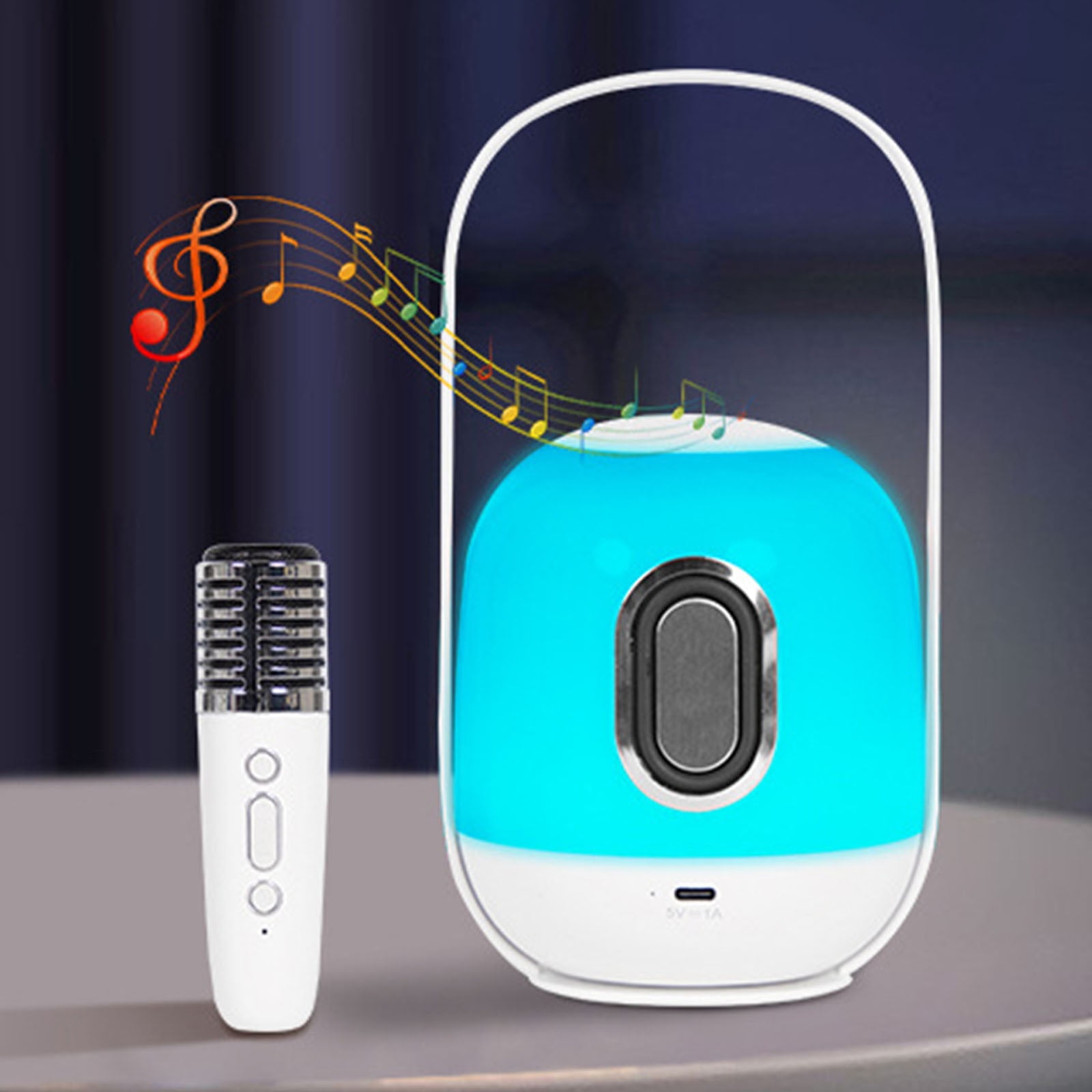 Ckraxd Portable Bluetooth Karaoke Speaker with LED Night Light, Smart ...