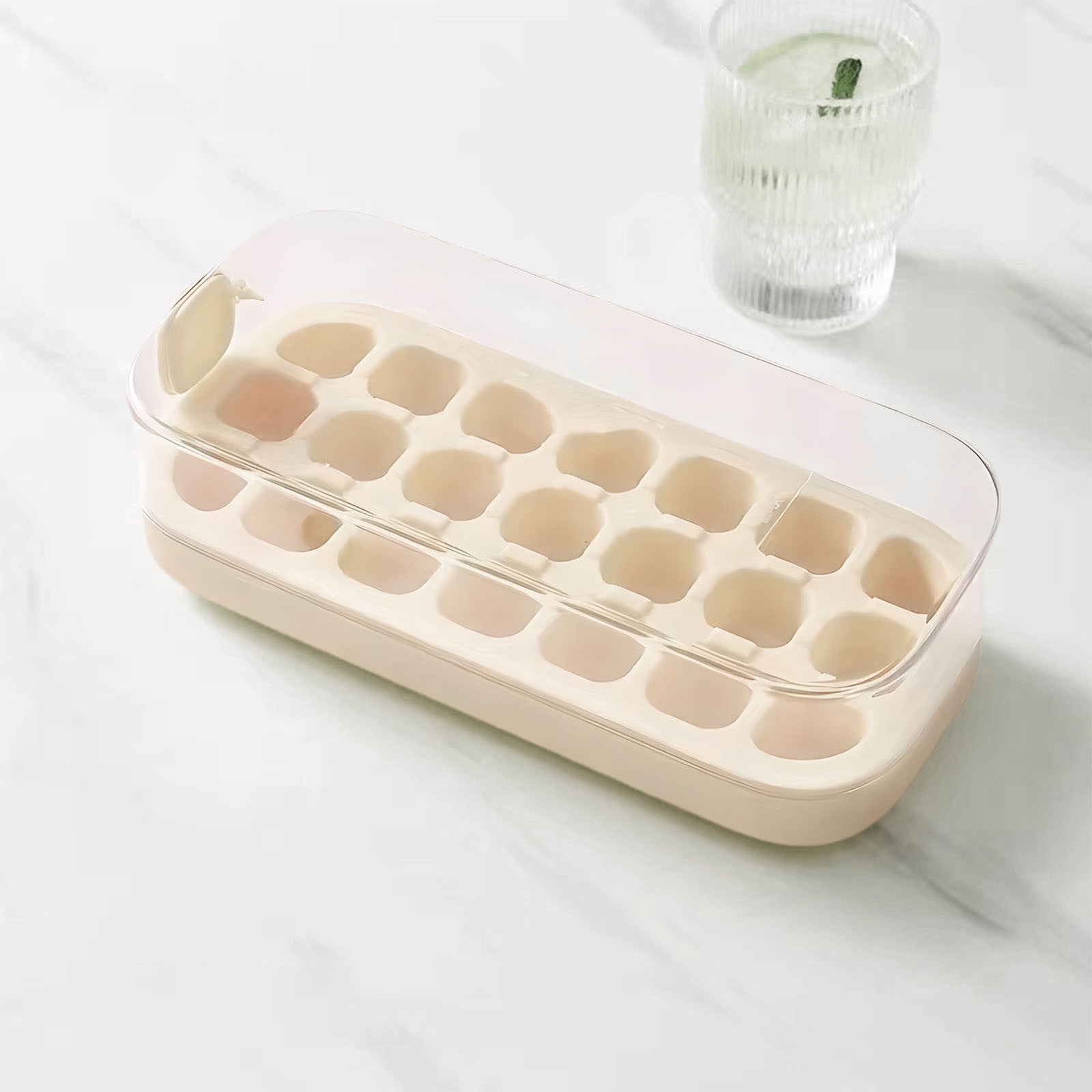 Ckraxd Press Type Ice Maker Ice Tray Food Grade Plastic Stackable Design for Easy Ice Cube ...