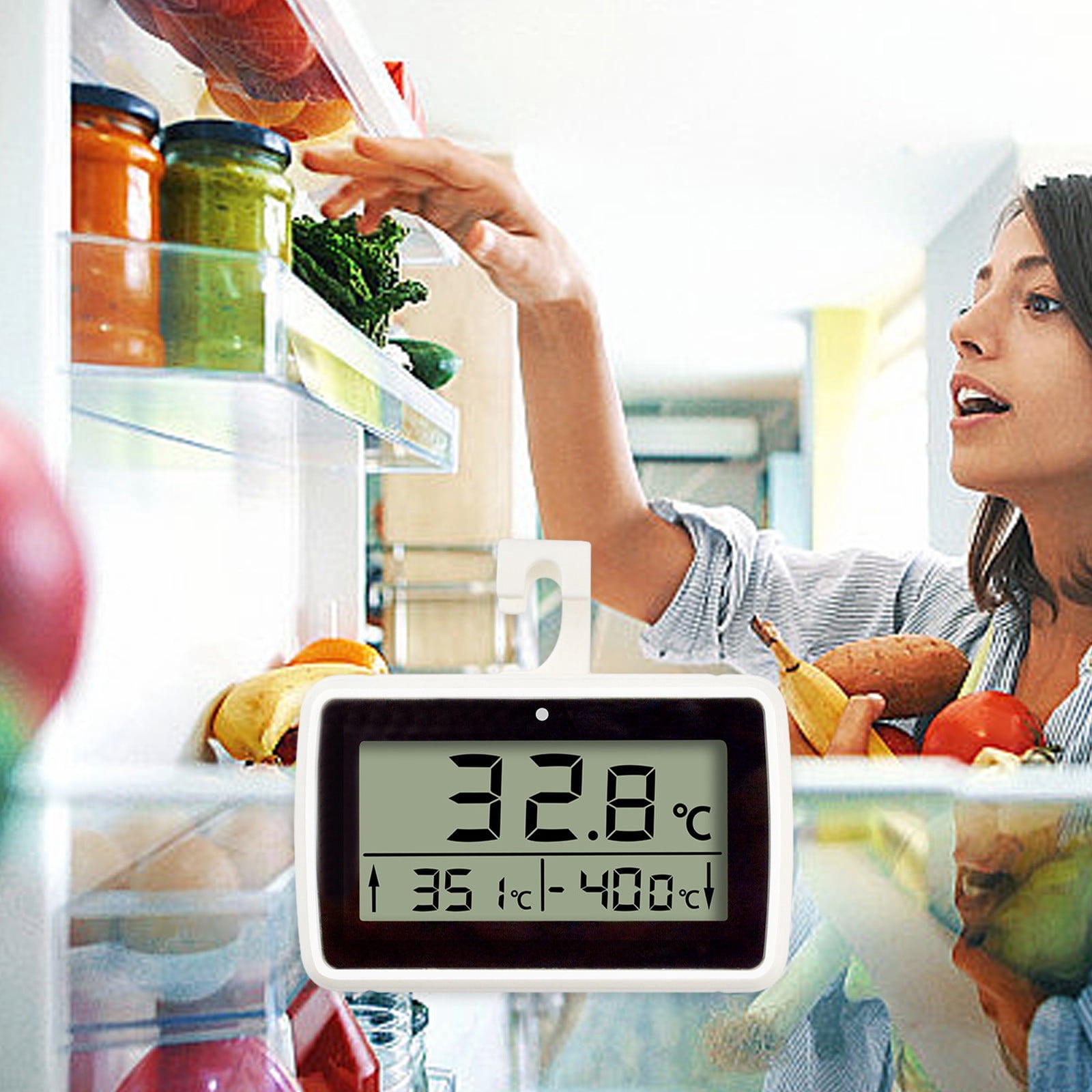 Ckraxd Refrigerator/Freezer Temperature Alarm with LCD Display - High ...