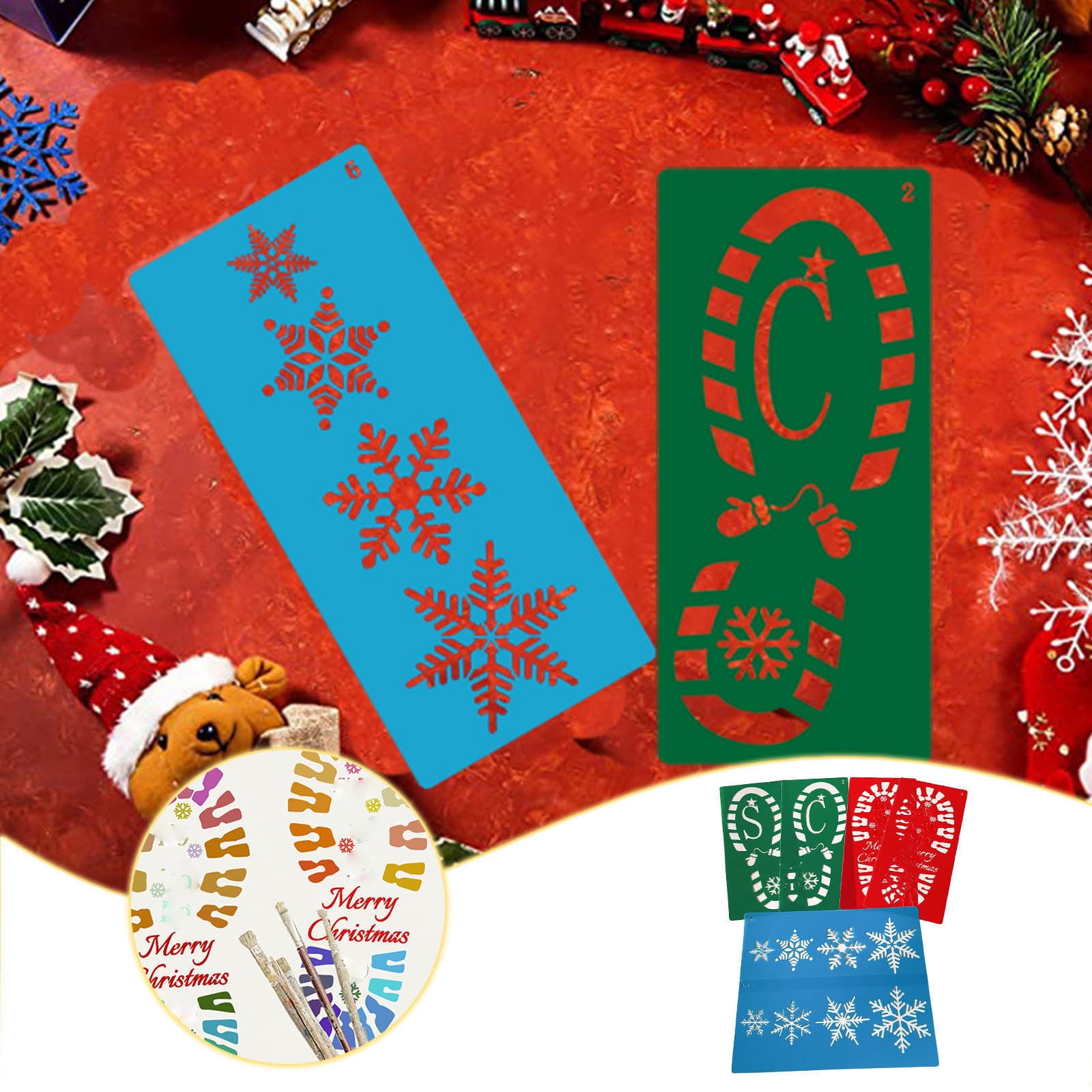 Ckraxd Snowflake Christmas Painting Template DIY Holiday Decoration ...