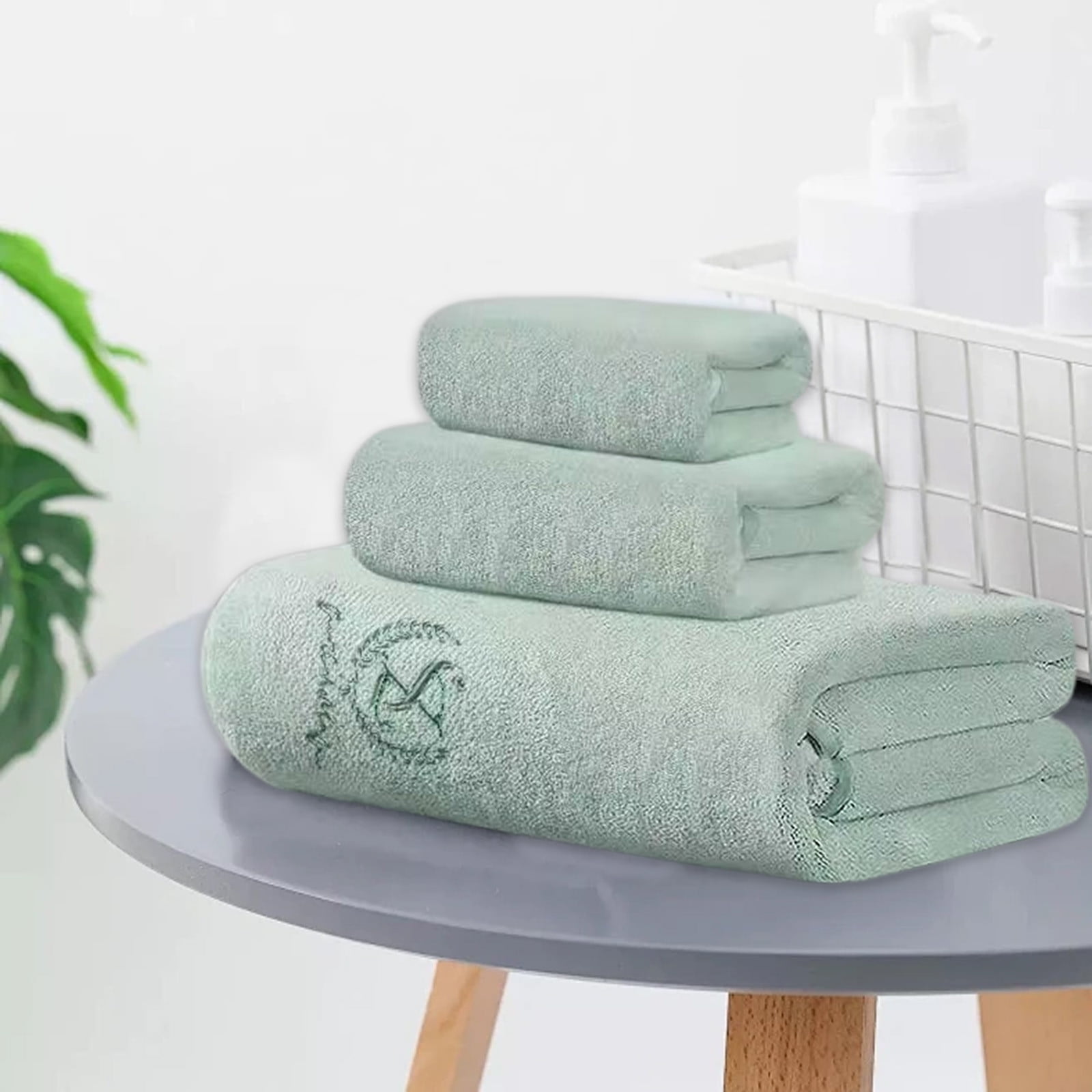 Ckraxd Snowflake Velvet Towel Set - 3pcs Pure Cotton, Absorbent, Soft ...