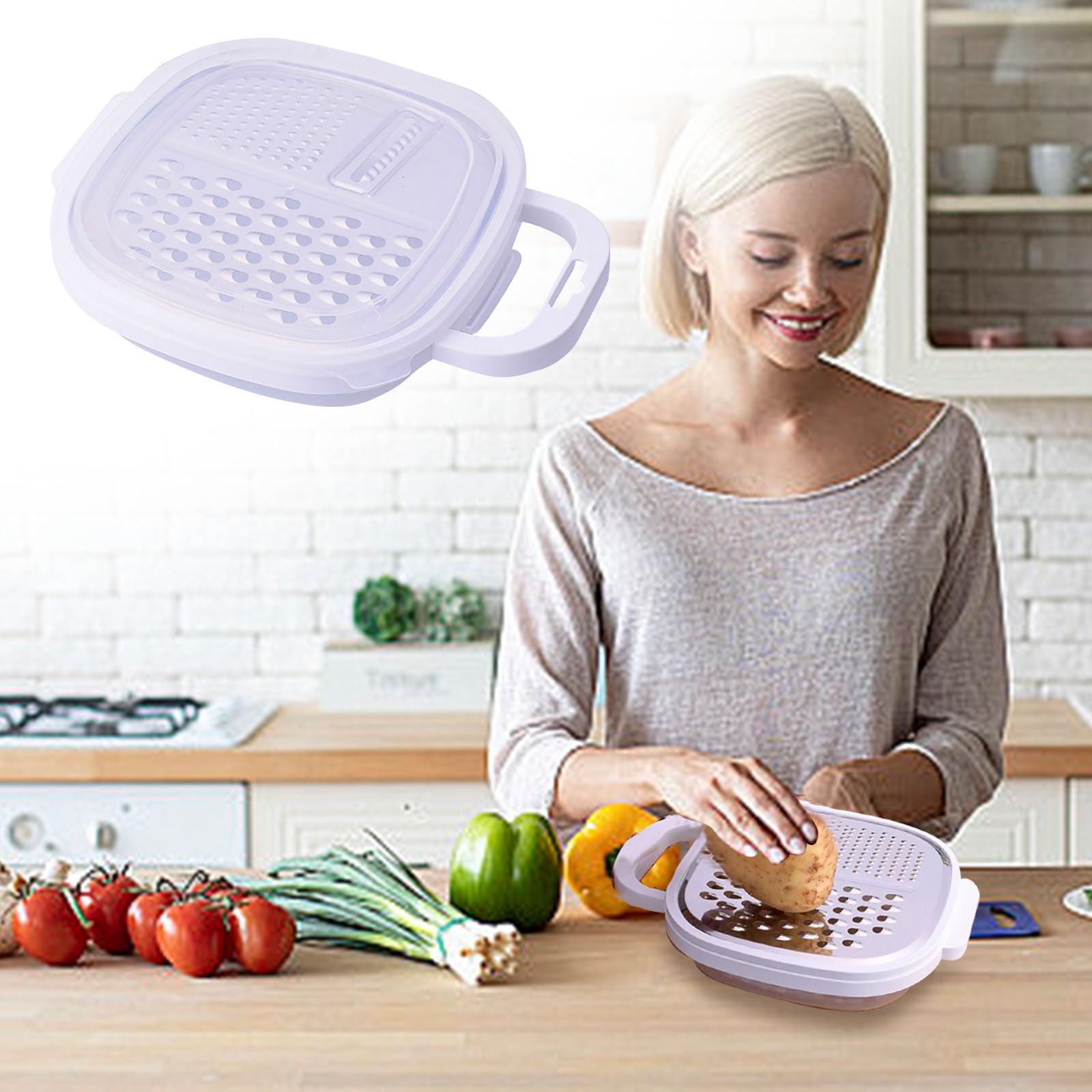 Ckraxd Stainless Steel Vegetable Cutter & Grater - Versatile, Ergonomic ...
