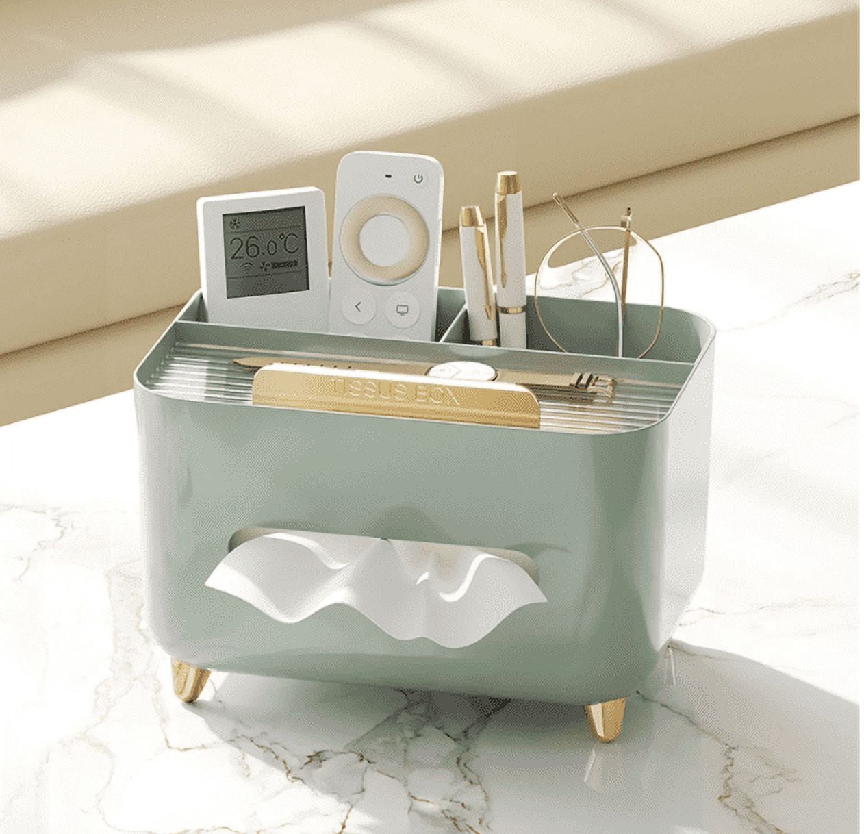 Ckraxd Stylish & Practical Tissue Box Organizer with Non-Slip Pads for ...