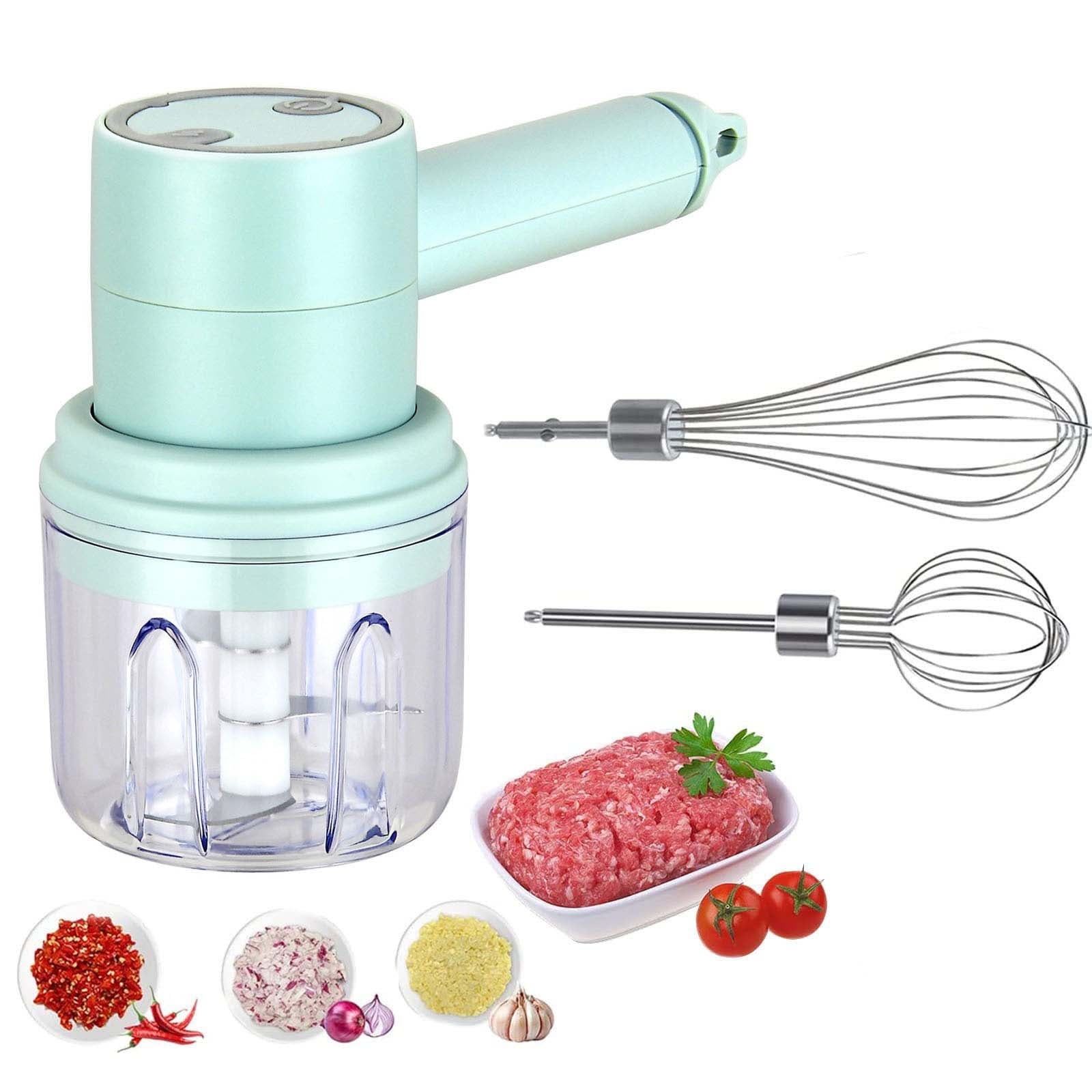 Ckraxd USB Wireless Handheld Meat Grinder and Whisk, 3-Speed Electric ...