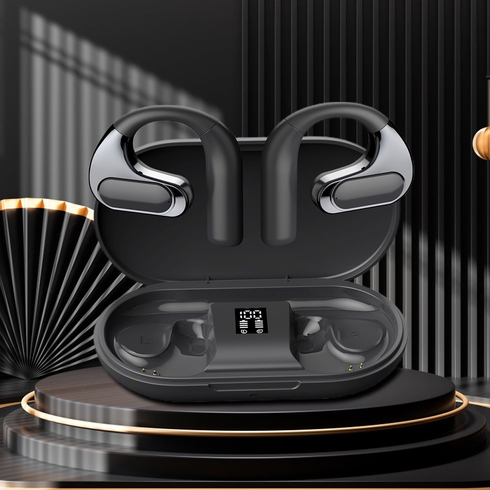 Ckraxd Wireless Bluetooth Ear-hook Headphones Noise Cancelling High ...