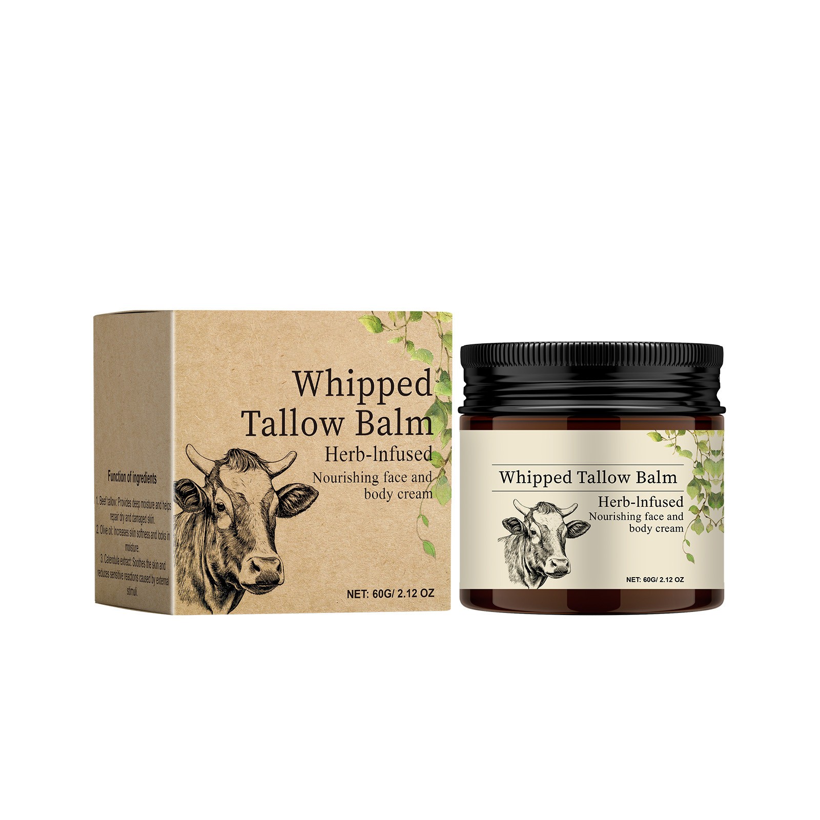 Ckulufk Beef Tallow for Skin Whipped Tallow Balm for Face Hand Whole ...