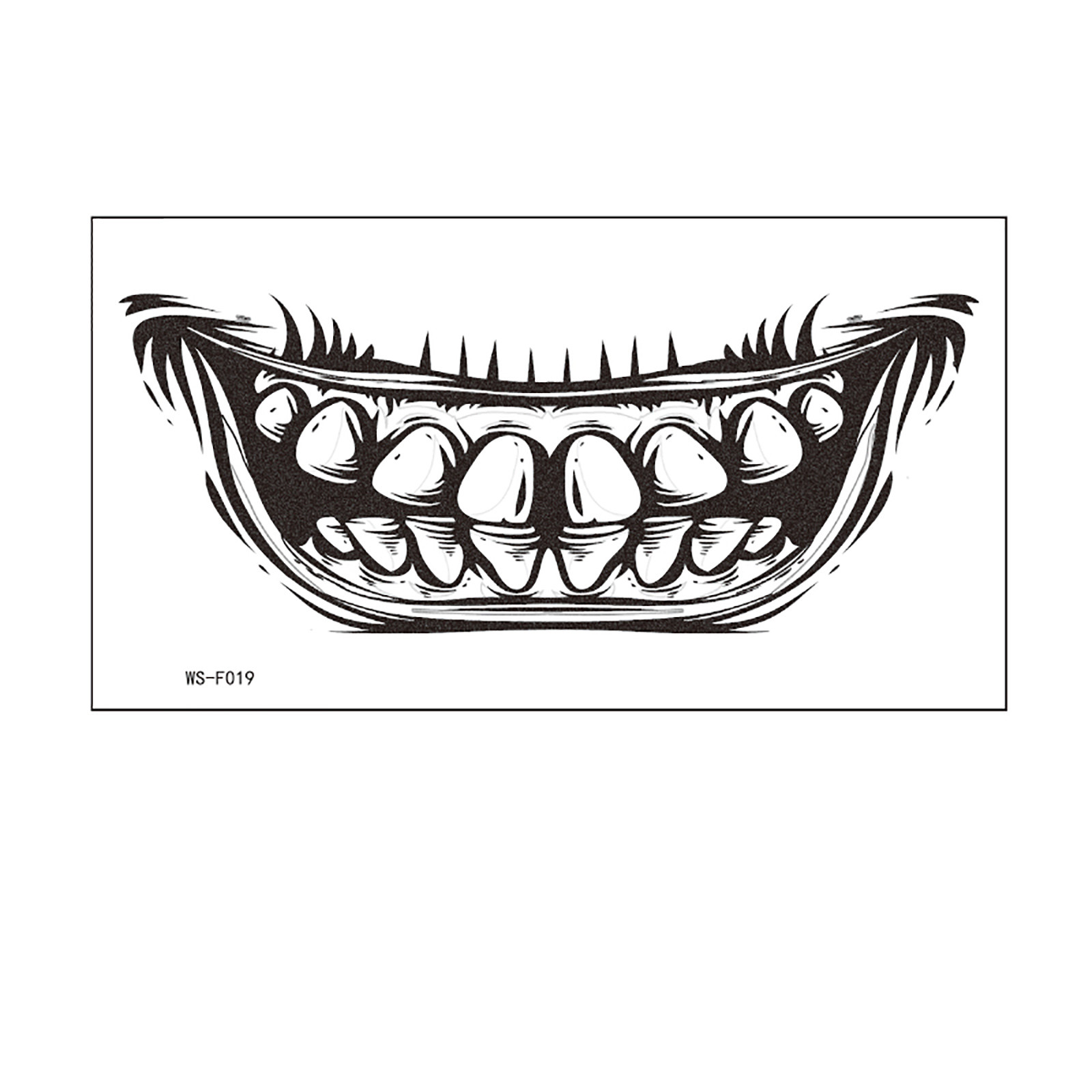 Ckulufk Halloween Prank Makeup Temporary Tattoo Mouth Teeth Face ...