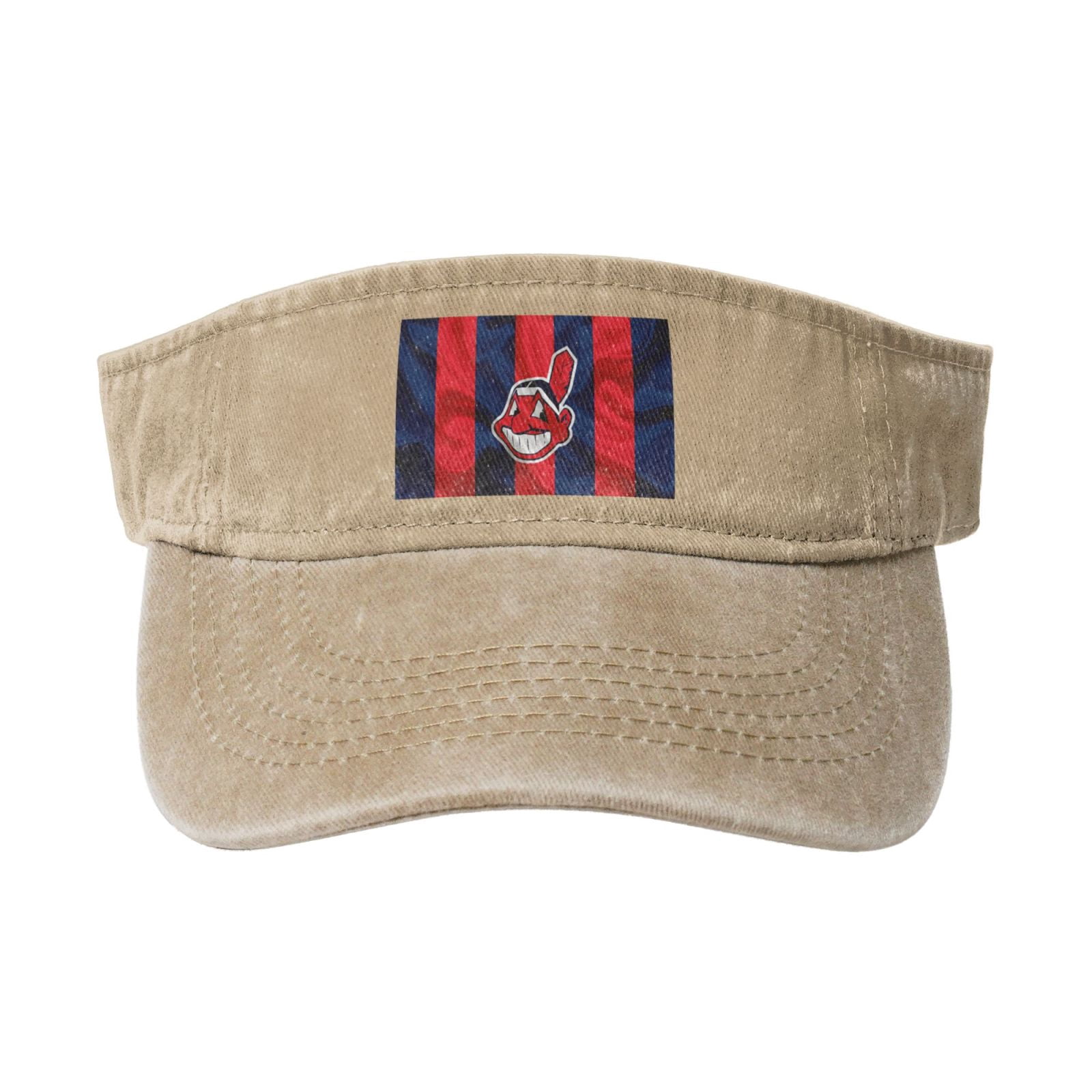 Cl_eveland In_dians Sport Sun Visor Hats for Women Men Denim Empty Top ...