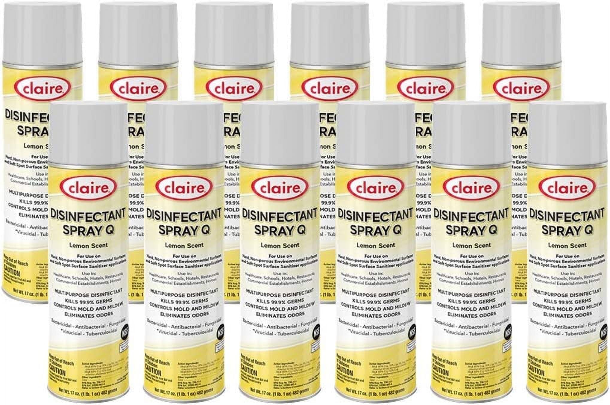 Cl1002-pk Disinfectant Spray Q- Scent, Lemon, 12 Count - Walmart.com